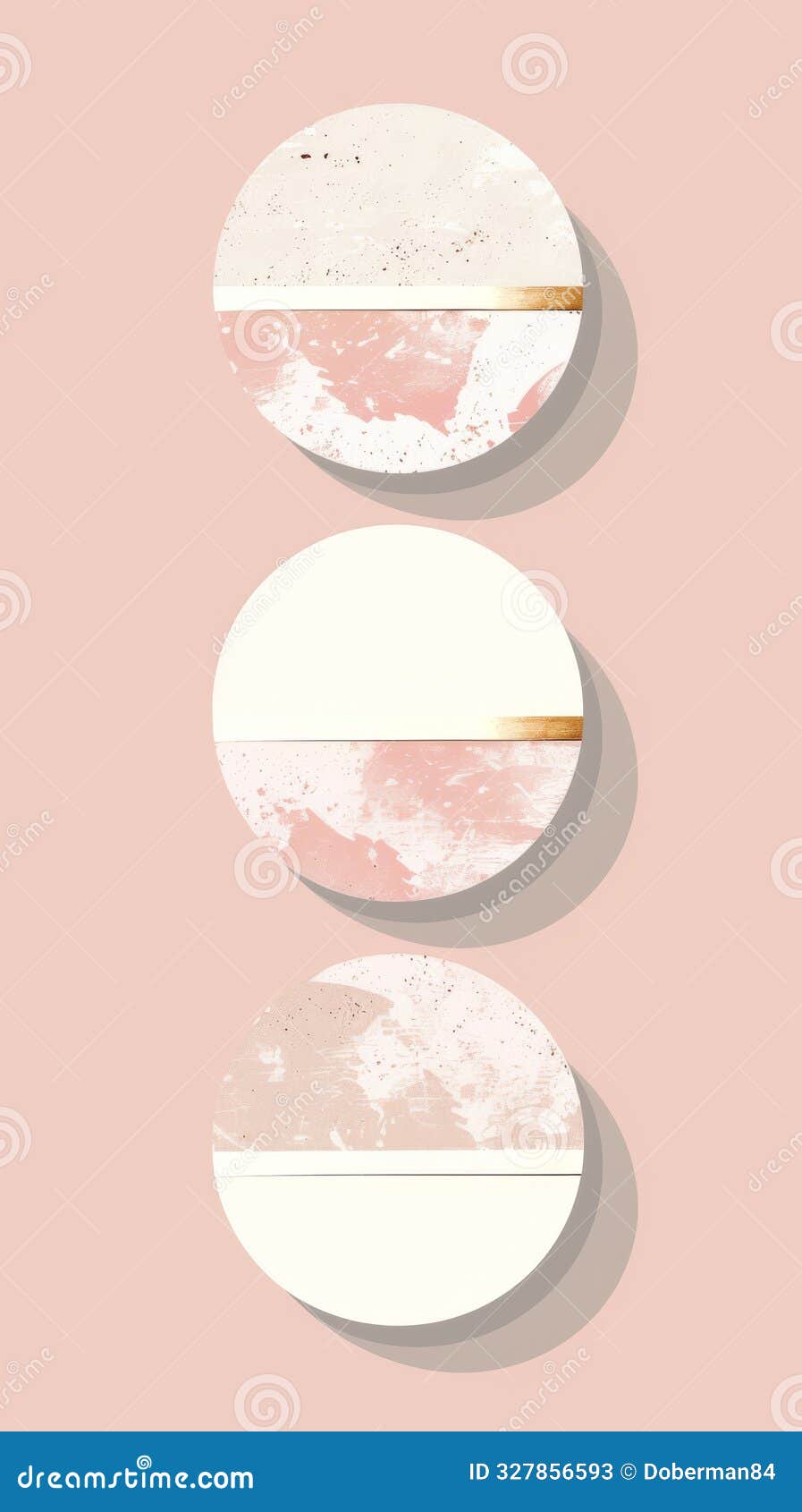 Abstract Pastel Pink and Beige Color Scheme with Circular Textures and ...