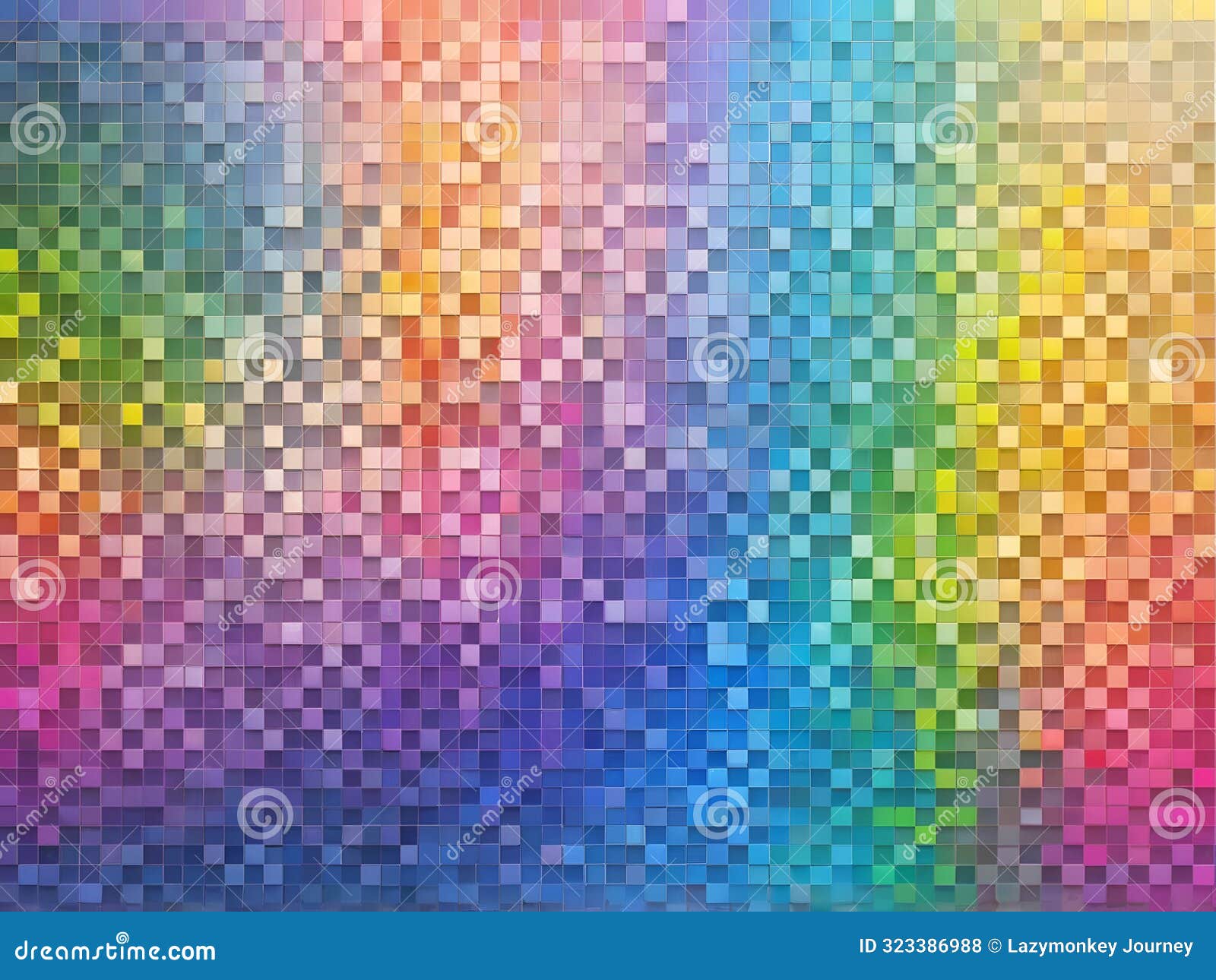 Abstract Pastel Rainbow Gradient Background Pixel Mosaic Tile Stock ...