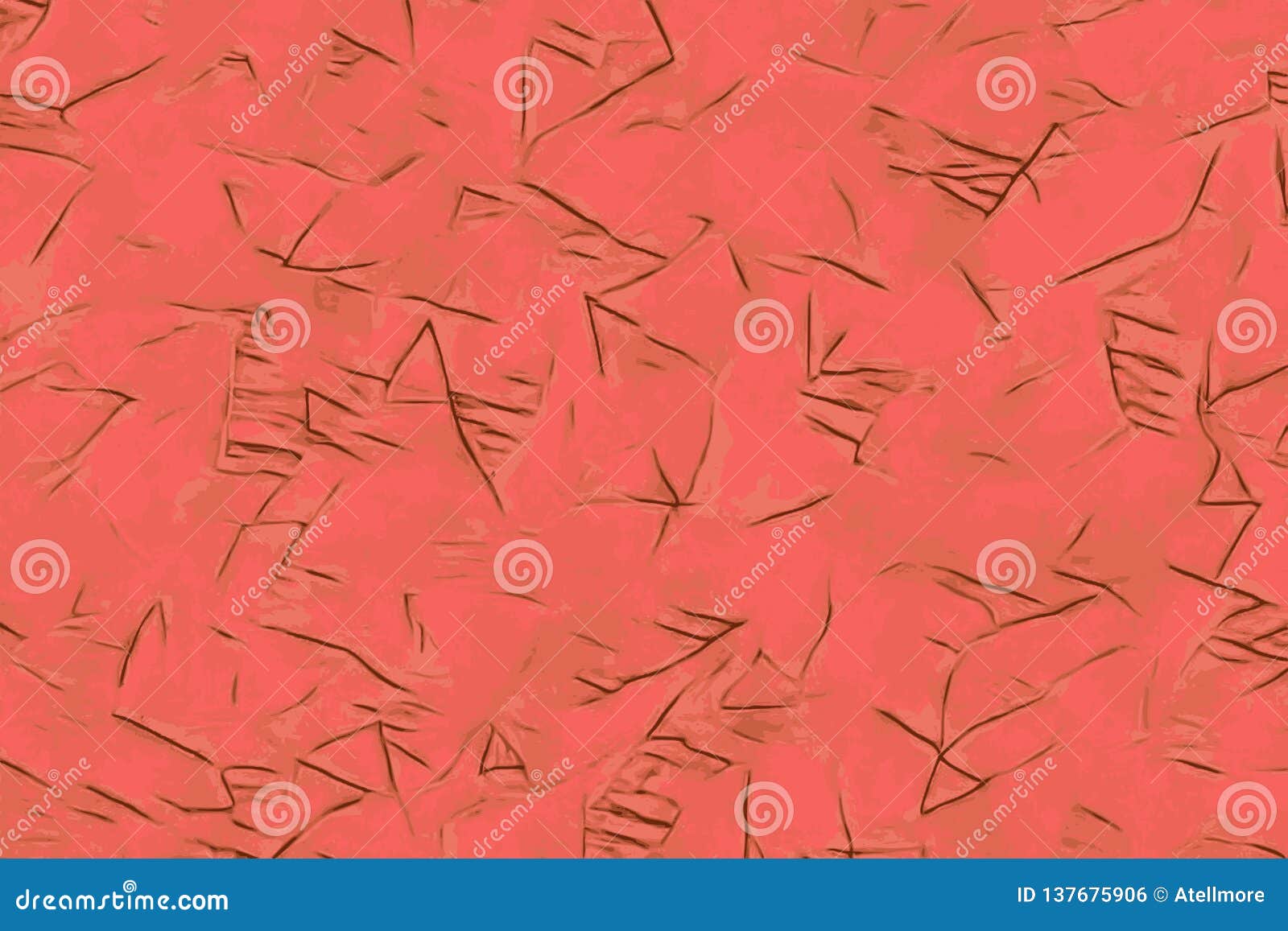 Abstract Pastel Red Grunge Texture with Art Deco Patterns Stock ...