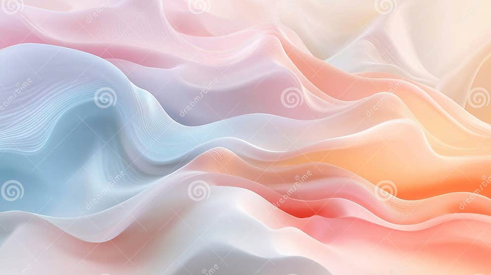 Abstract Pastel Waves Flowy Pattern, Soft Gradient Texture. Modern Art ...