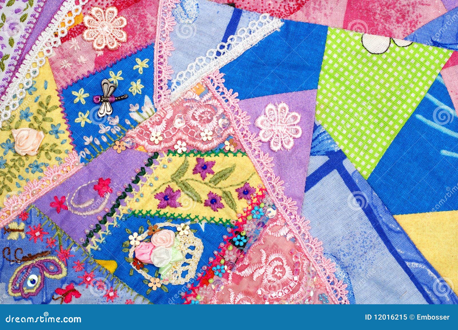 Abstract patchwork stock image. Image of thread, embroidery - 12016215