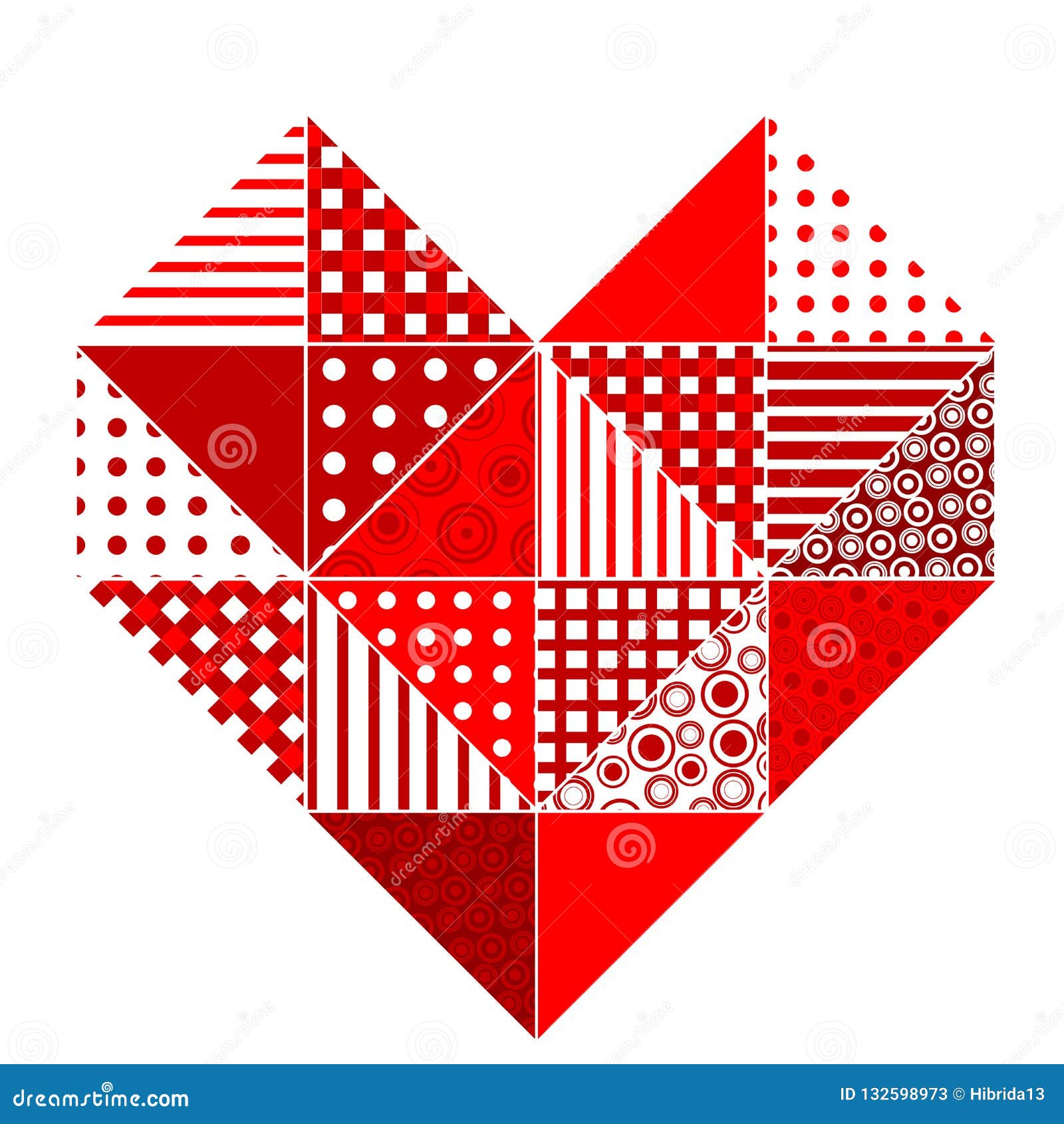 Abstract patchwork heart stock vector. Illustration of abstract - 132598973