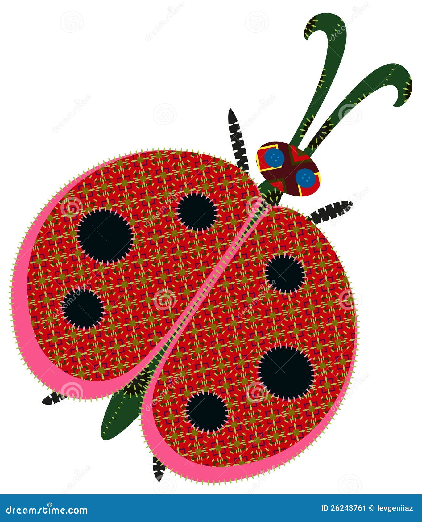 Abstract patchwork ledybug stock vector. Illustration of decorative ...