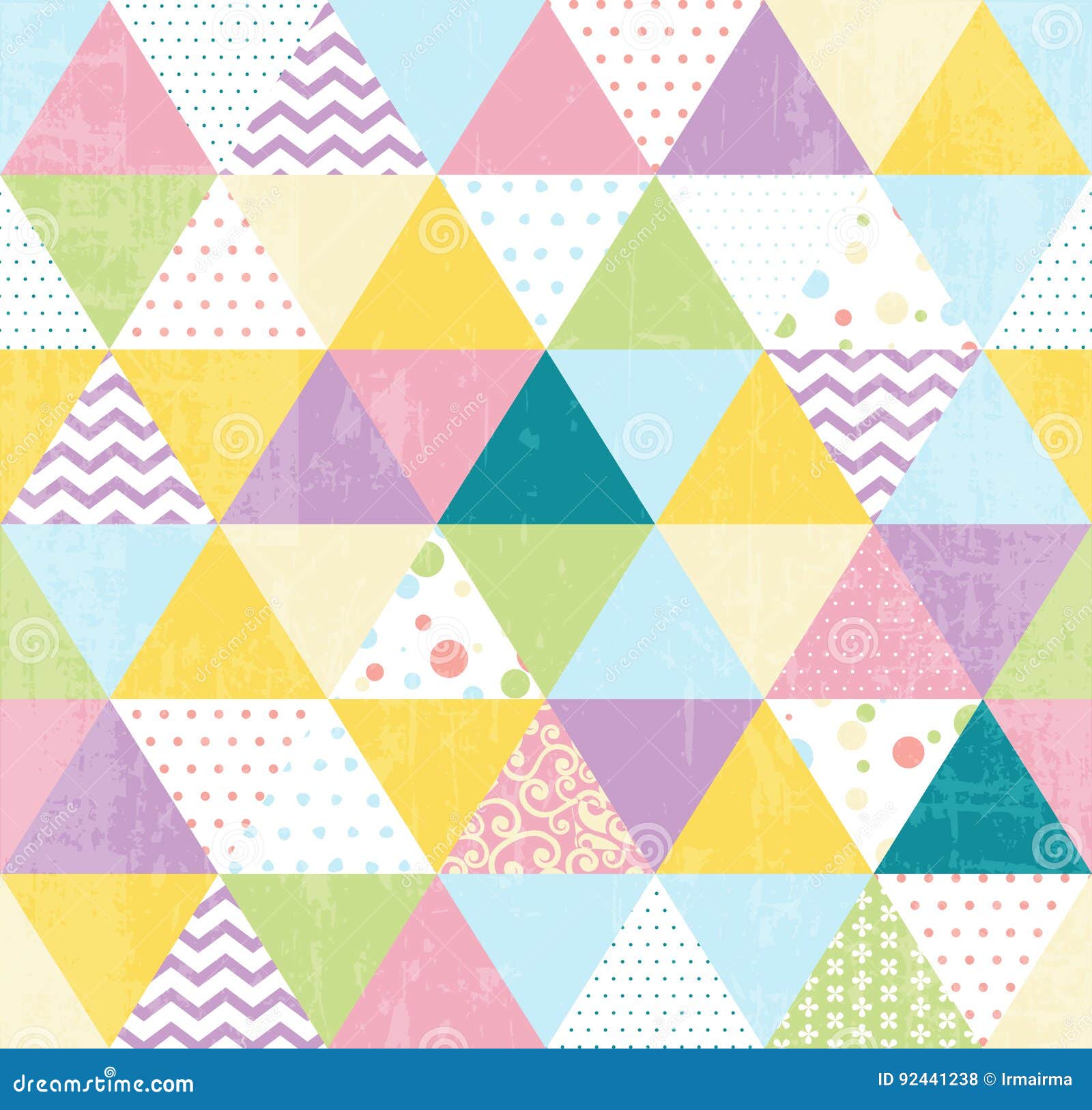 Abstract Patchwork Triangles Pattern Stock Vector - Illustration of ...