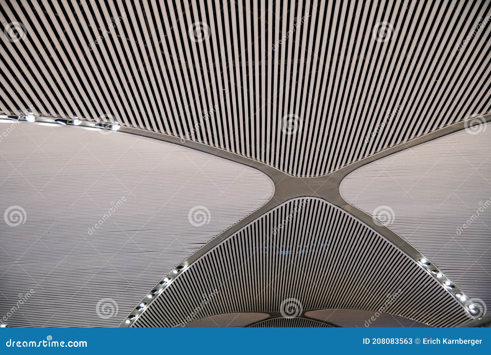 Abstract Pattern of an Airport Terminal Hall Ceiling Stock Image ...