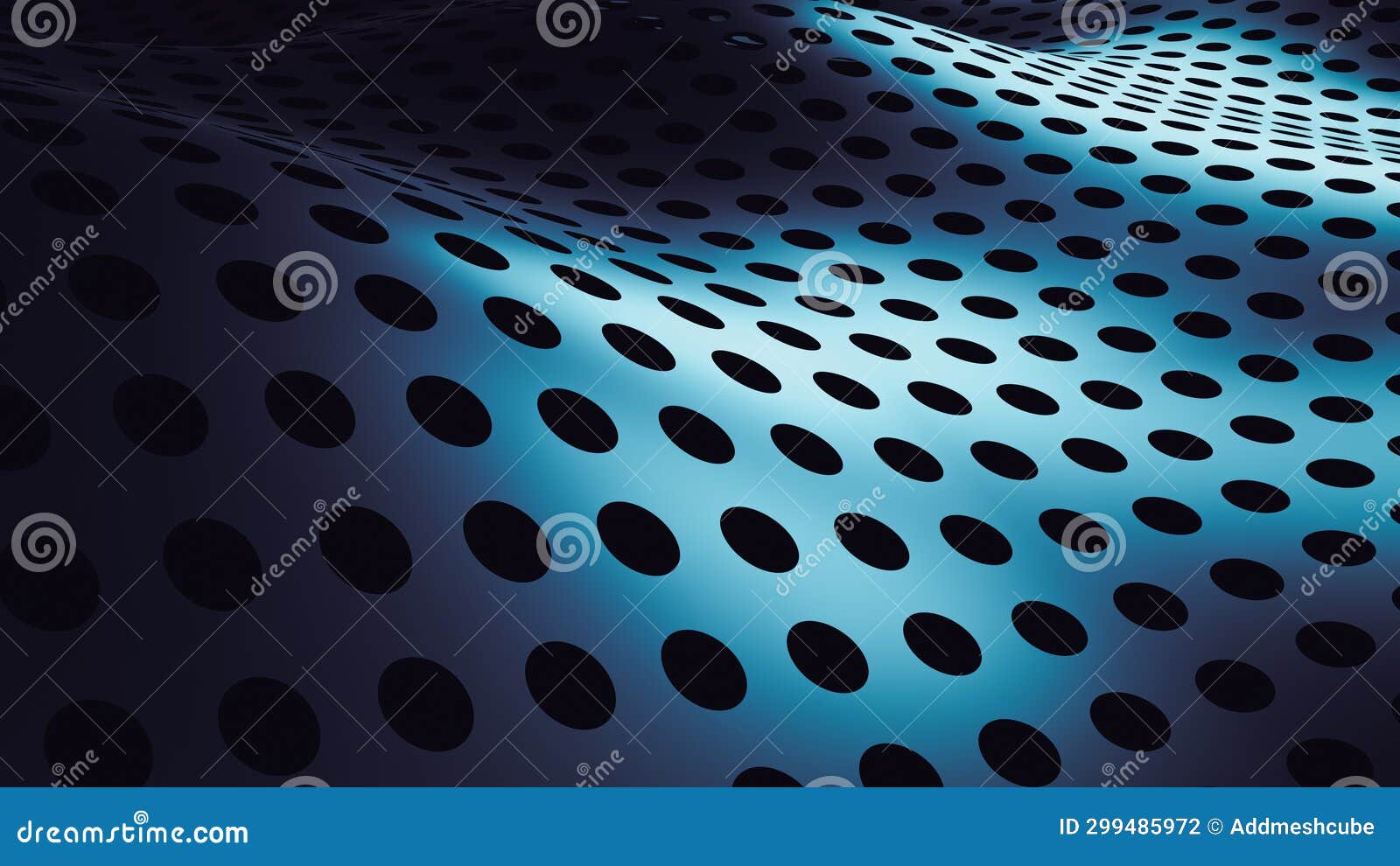 Abstract Pattern Background of Curved Mesh with Shiny Metal Holes, 3d ...
