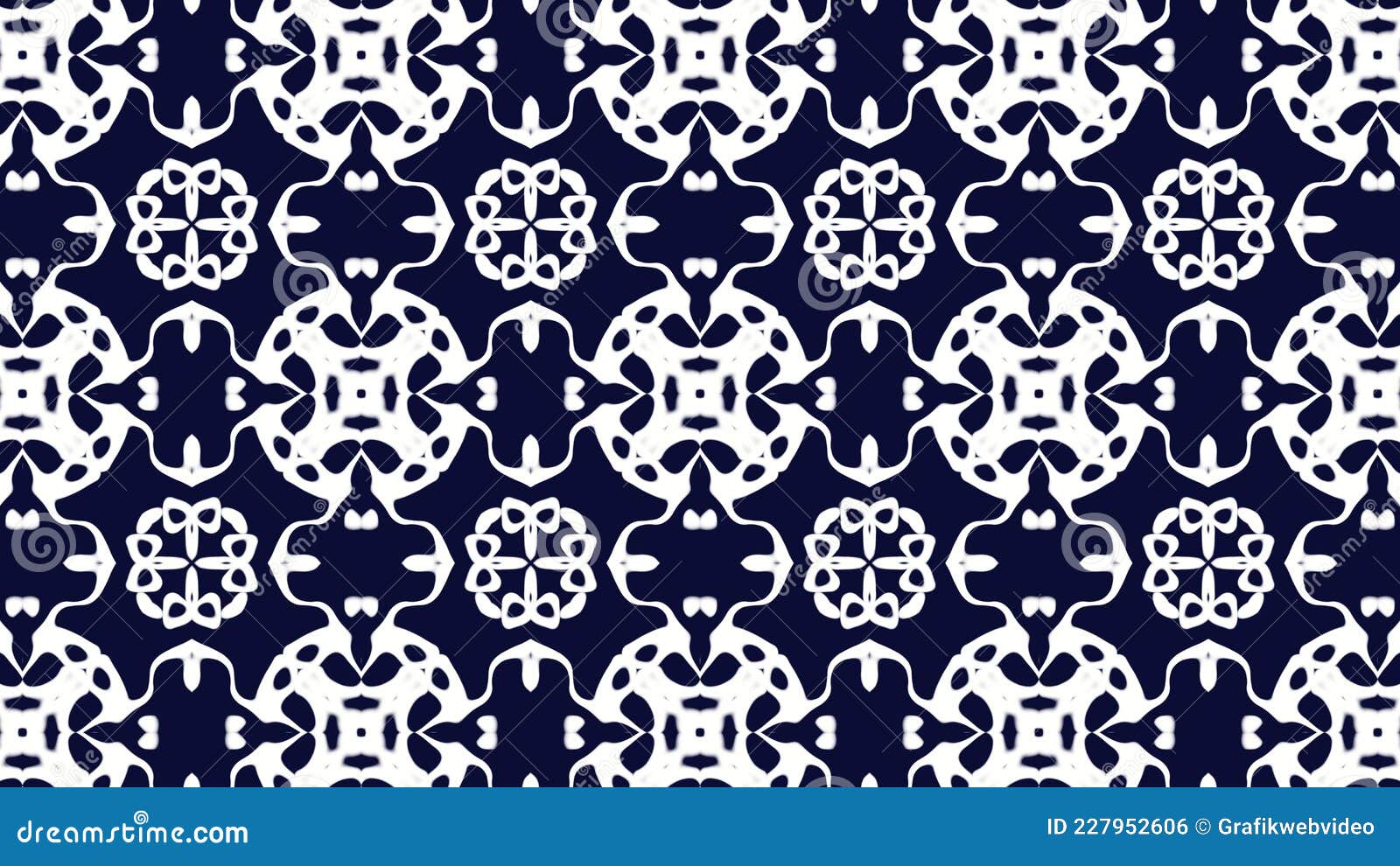 Abstract Pattern Background, Blue Symmetrical Circles and Shapes, White ...