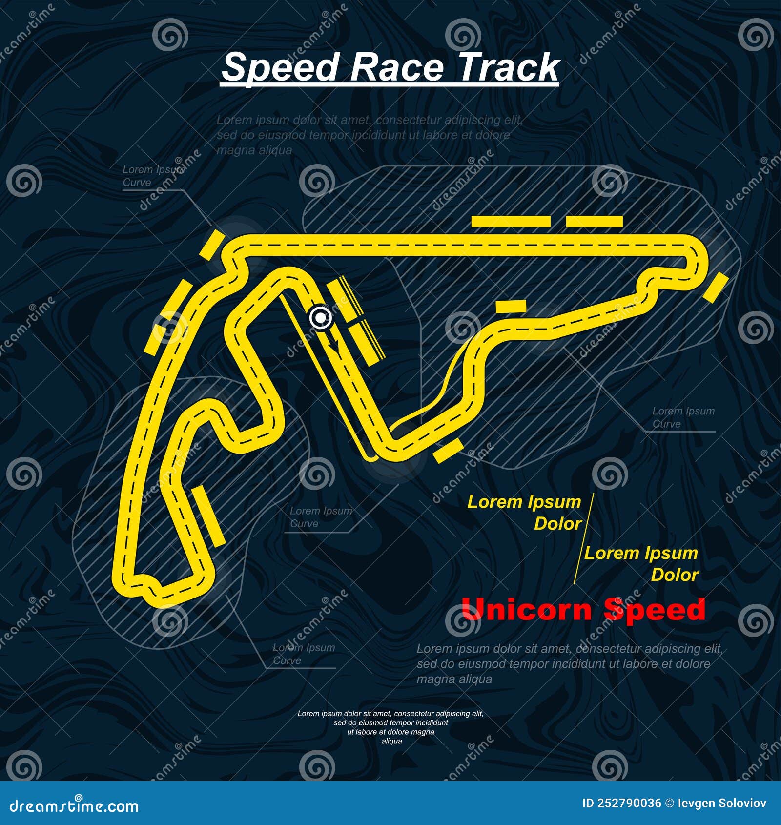 Bright Yellow Colour Race Track Circuit Stock Vector - Illustration of ...