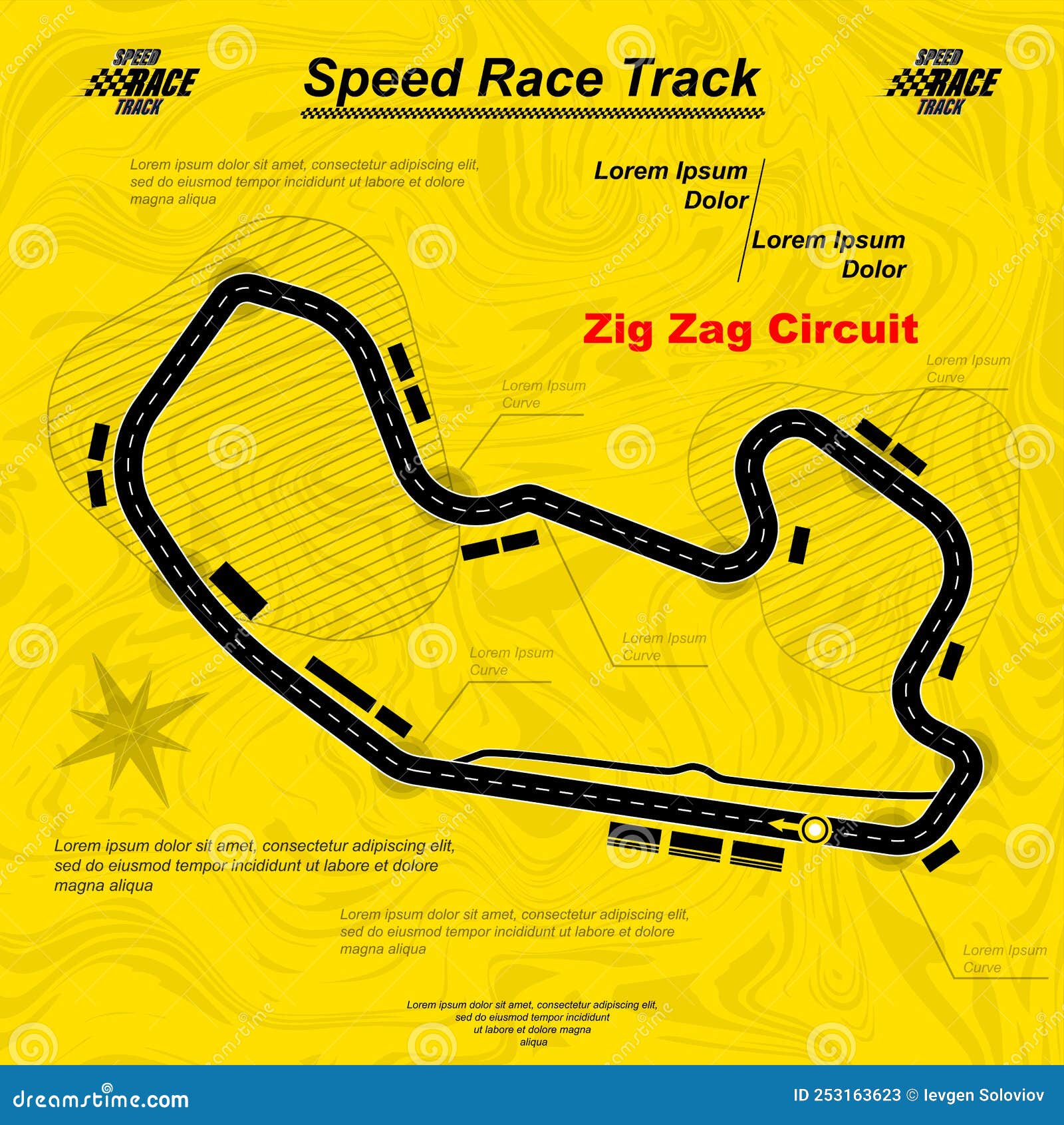 Yellow and Black Race Track Wallpaper Stock Vector - Illustration of ...