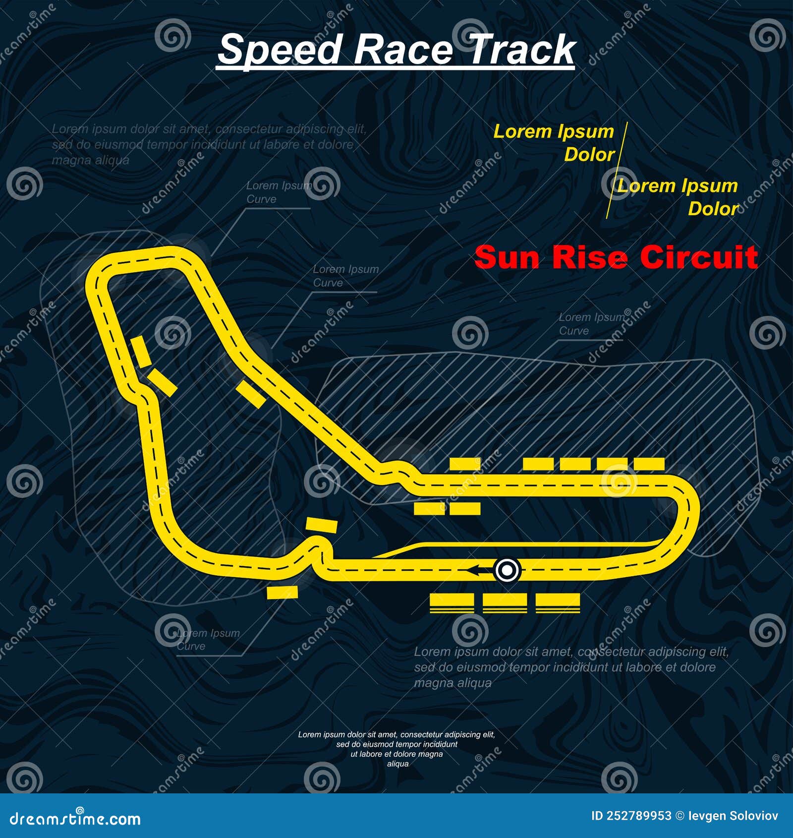 Bright Yellow Colour Race Track Stock Vector - Illustration of highway ...