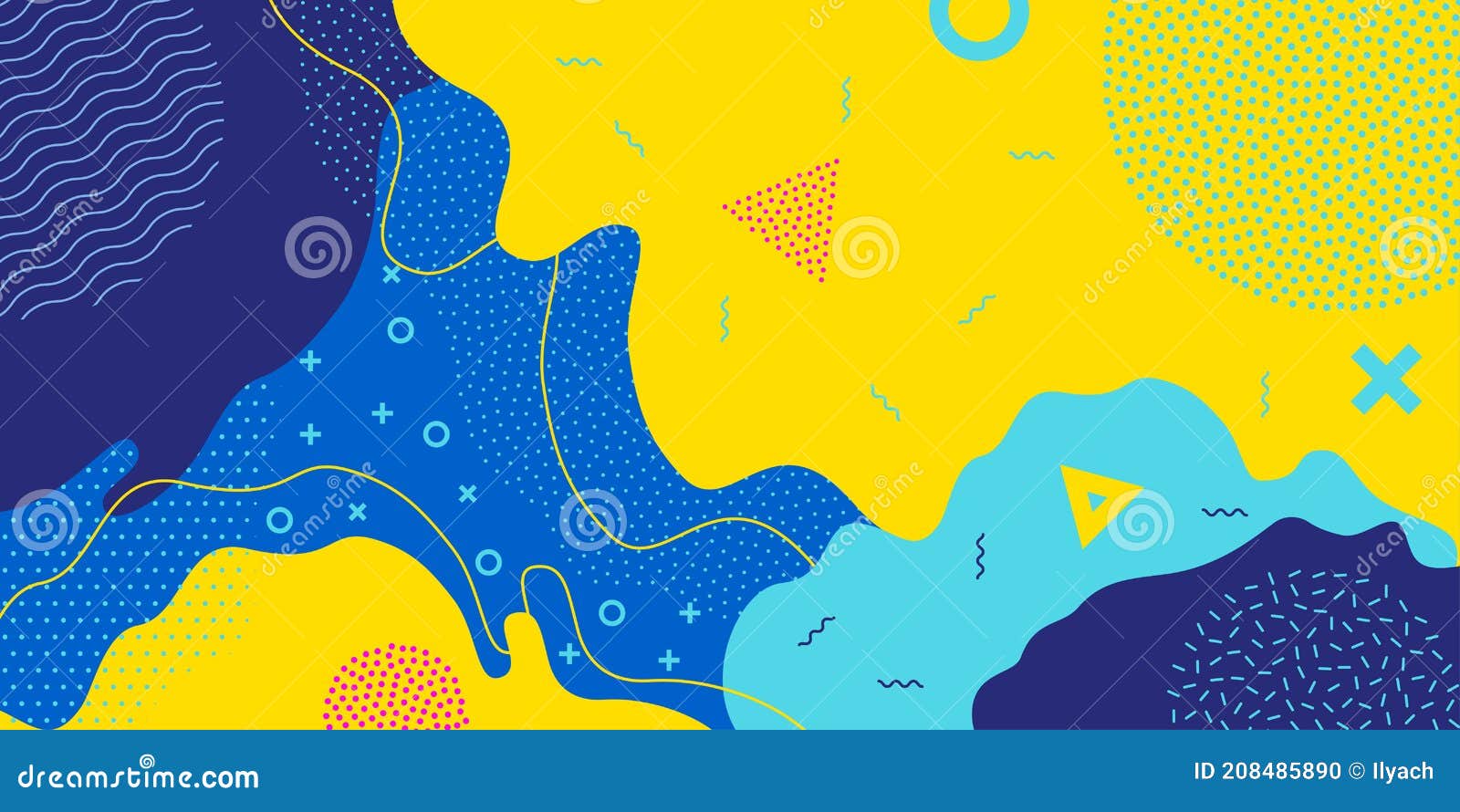 Abstract Pattern Background, Vector Memphis Color Paint Splash Shape ...