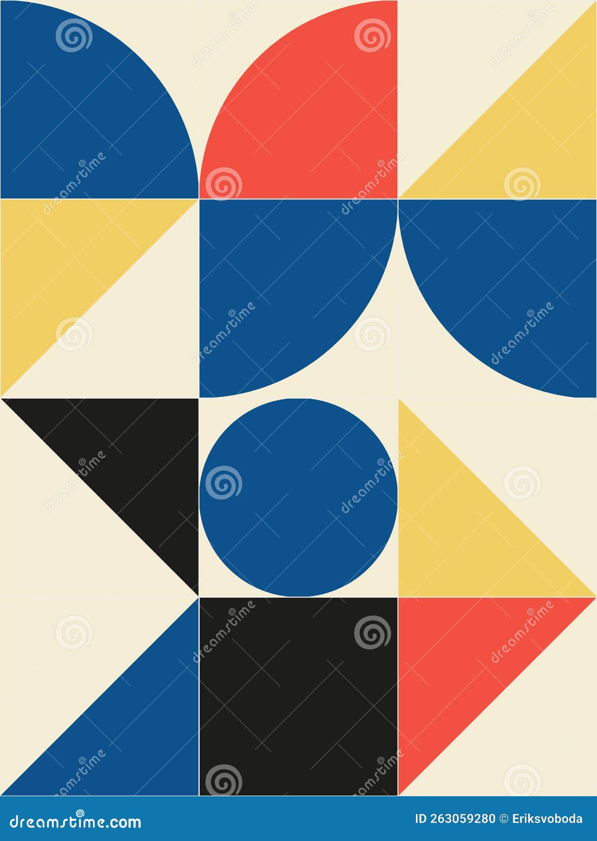 Abstract Pattern with Basic Geometric Shapes. Neoplasticism Style ...