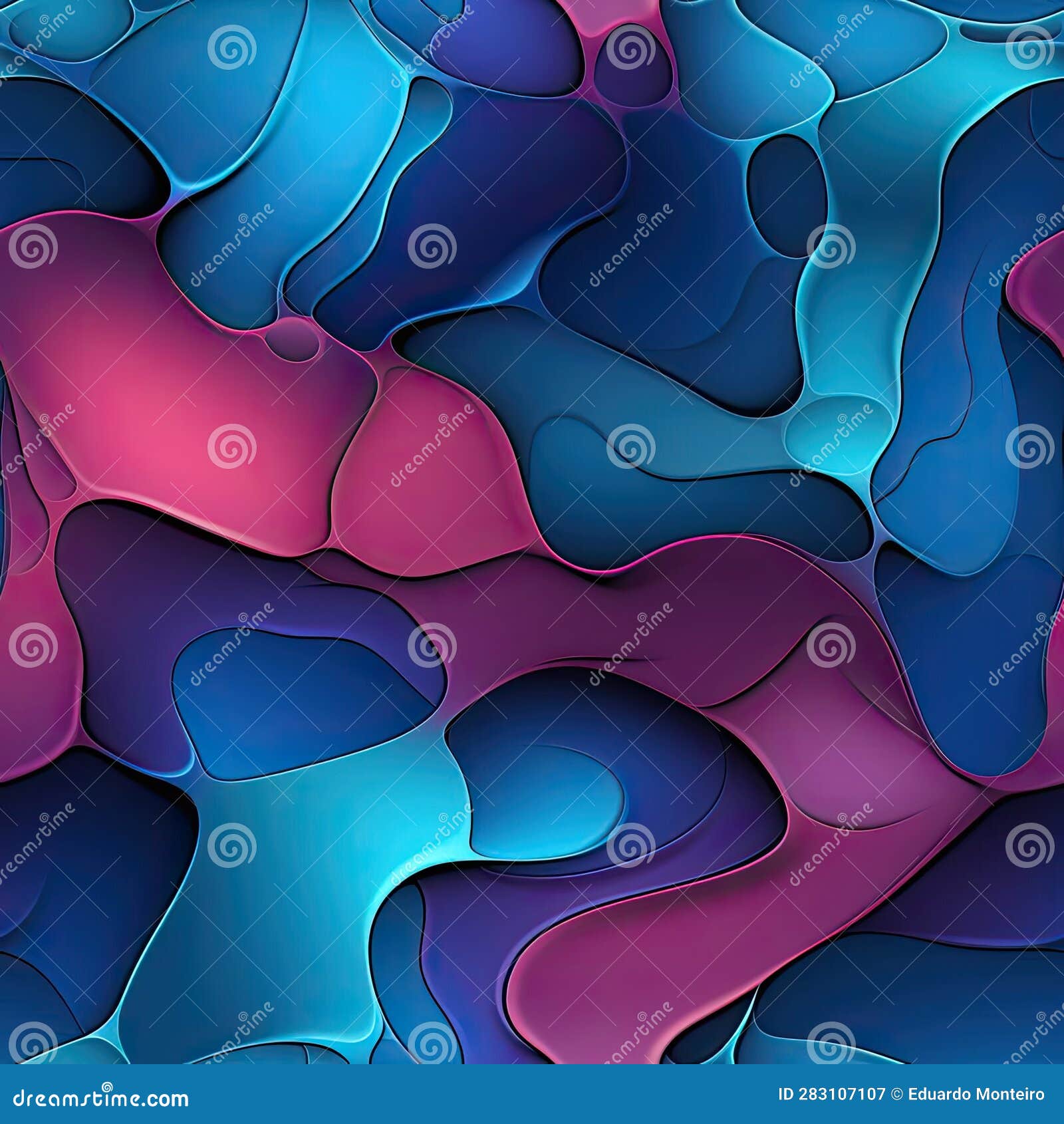 Abstract Pattern of Blue and Pink Shaped Ponds (tiled) Stock ...