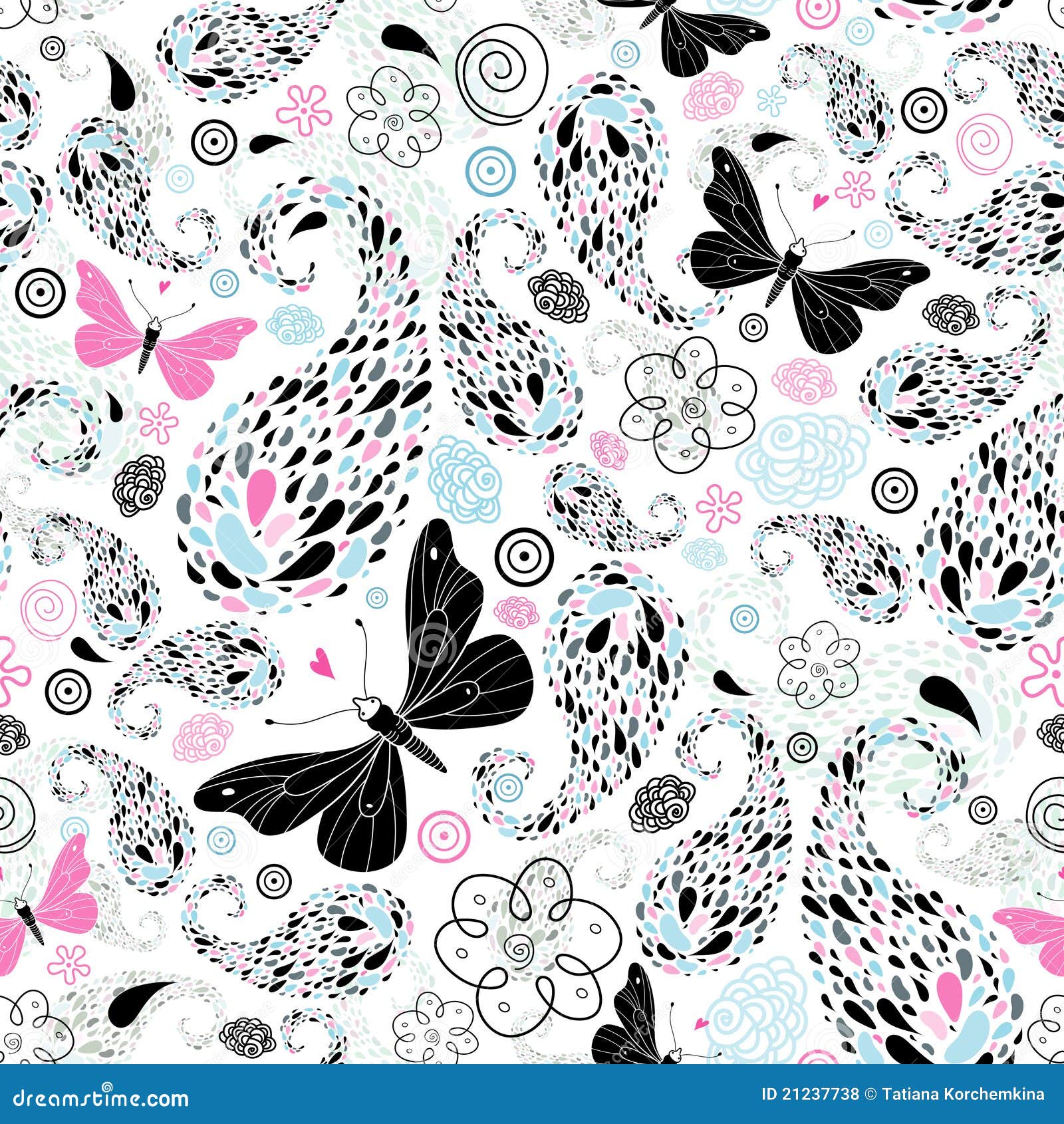 Abstract Pattern with Butterflies Stock Vector - Illustration of lines ...