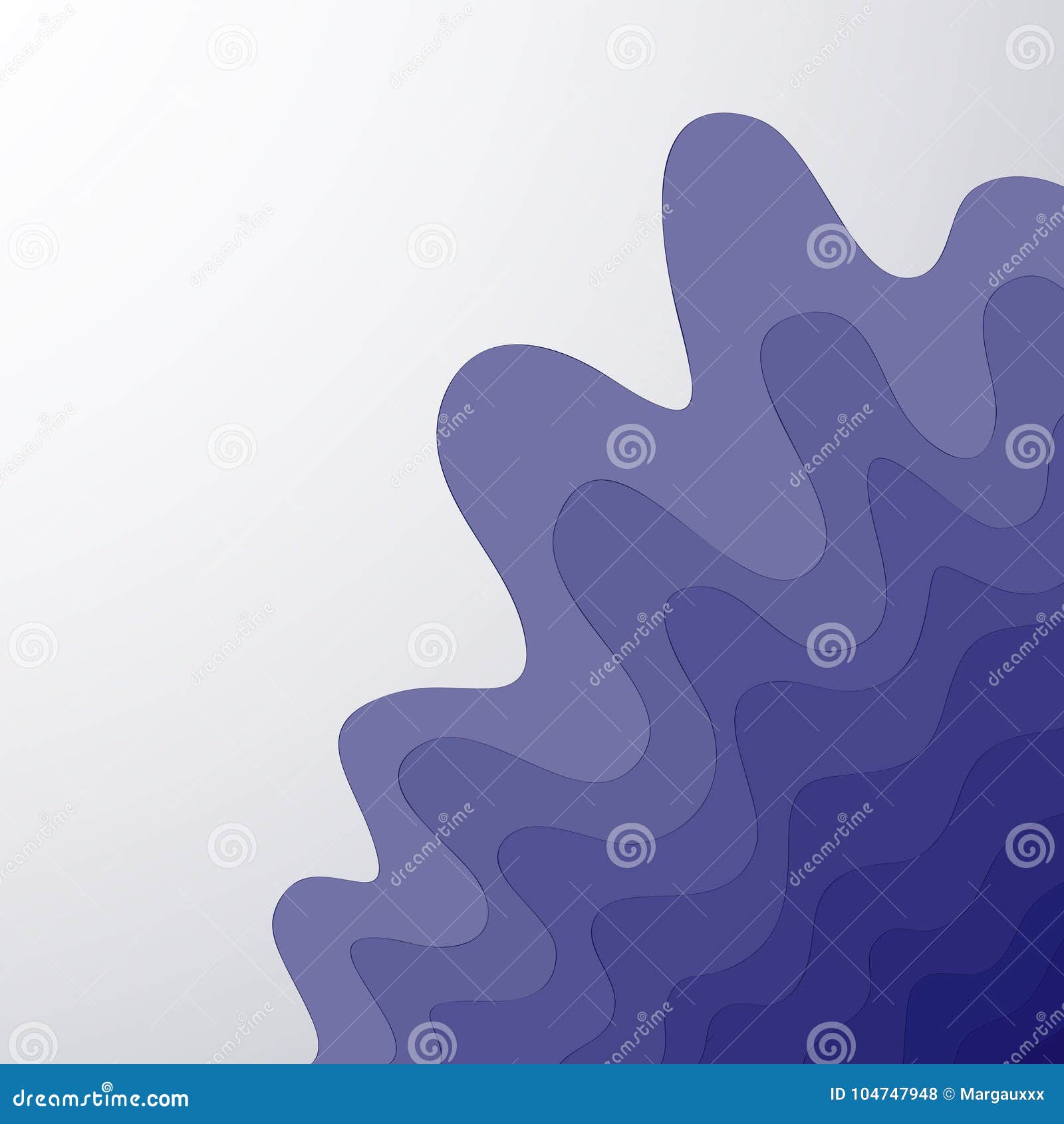 Abstract Pattern from Calm Waves Vector Isolate Blue on White ...