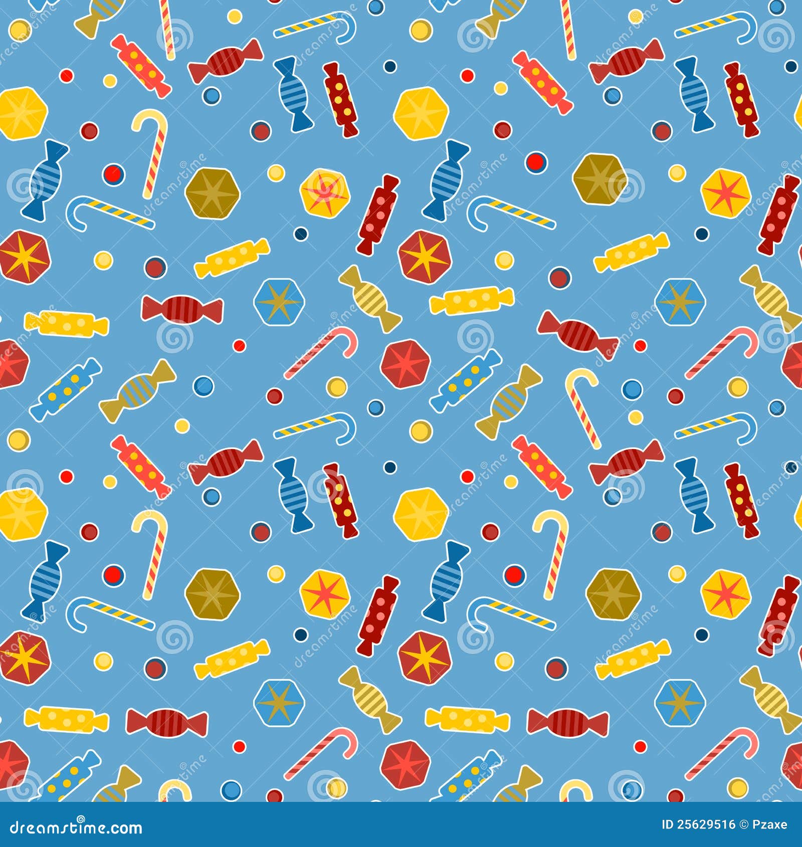 Abstract Pattern - Candies on Blue Background Stock Vector ...