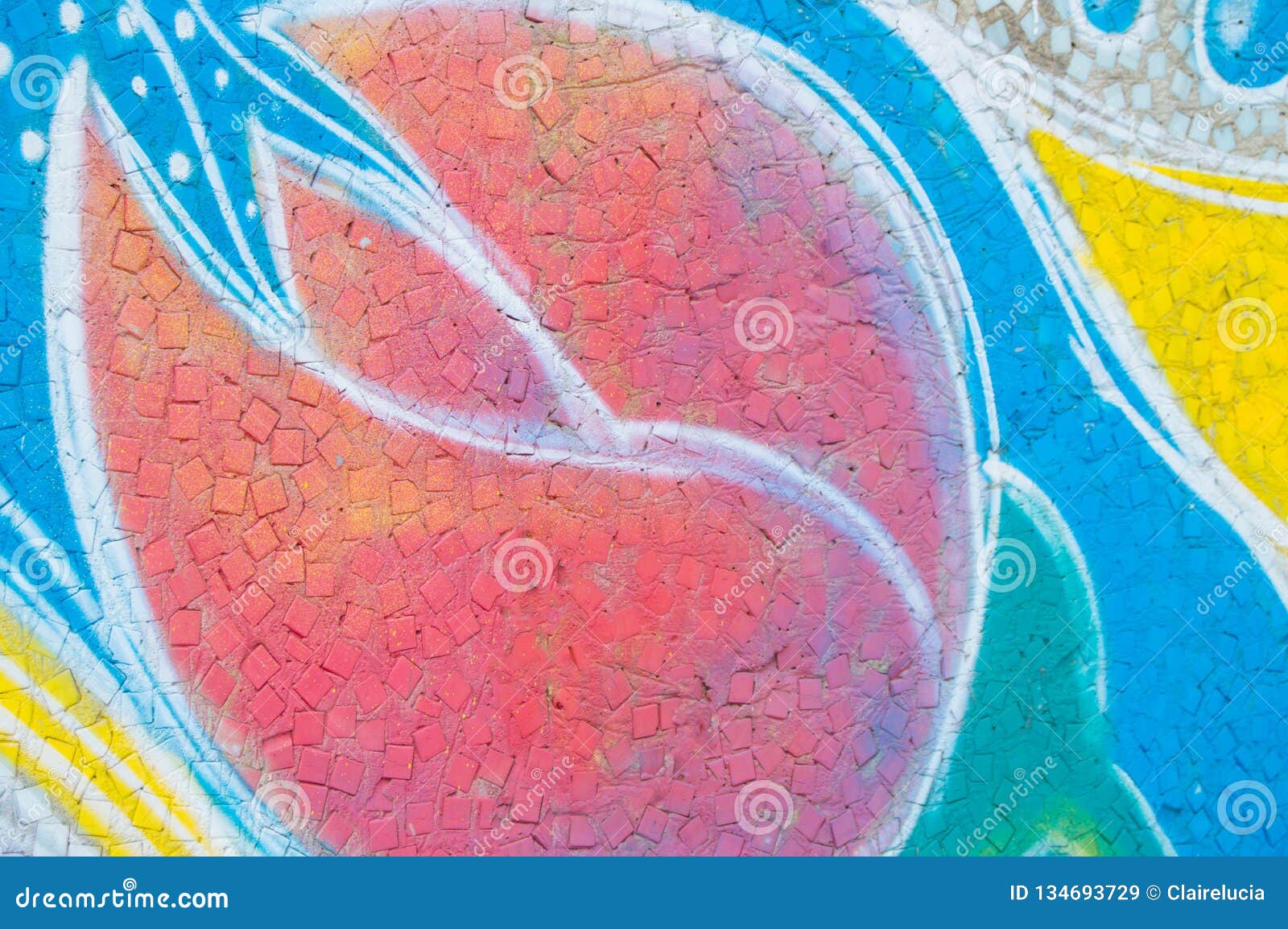 Abstract Pattern on Ceramic Mosaic Tile, Artistic Background Stock ...