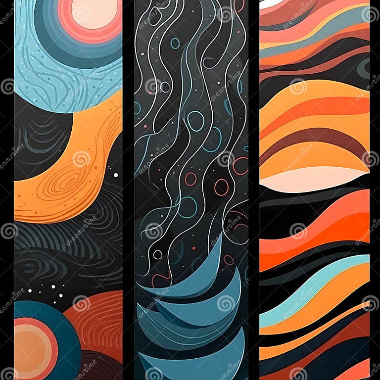 Abstract Pattern Collection in 3 Styles. AI-generated. Stock Illustration - Illustration of ...