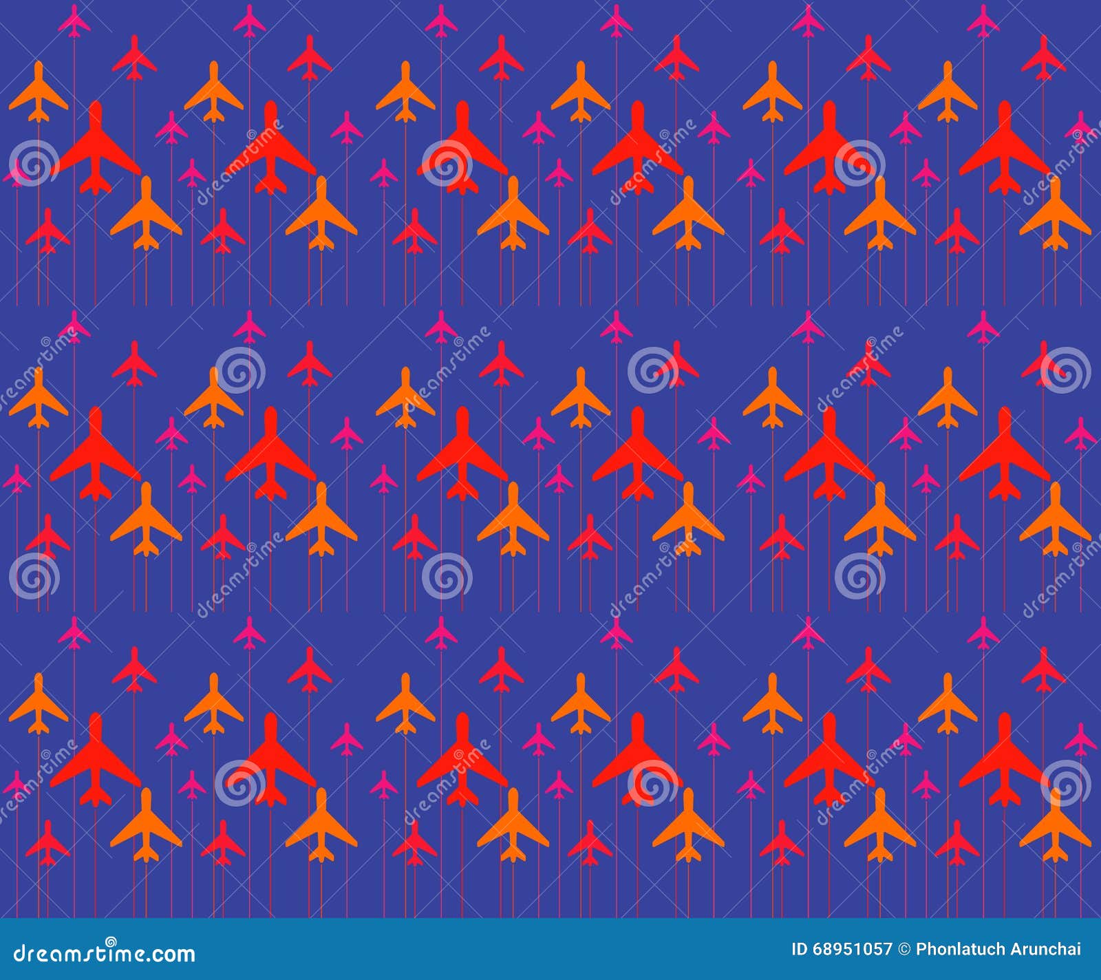 The Abstract Pattern with Color Airplanes. Vector Illustration., Vector ...