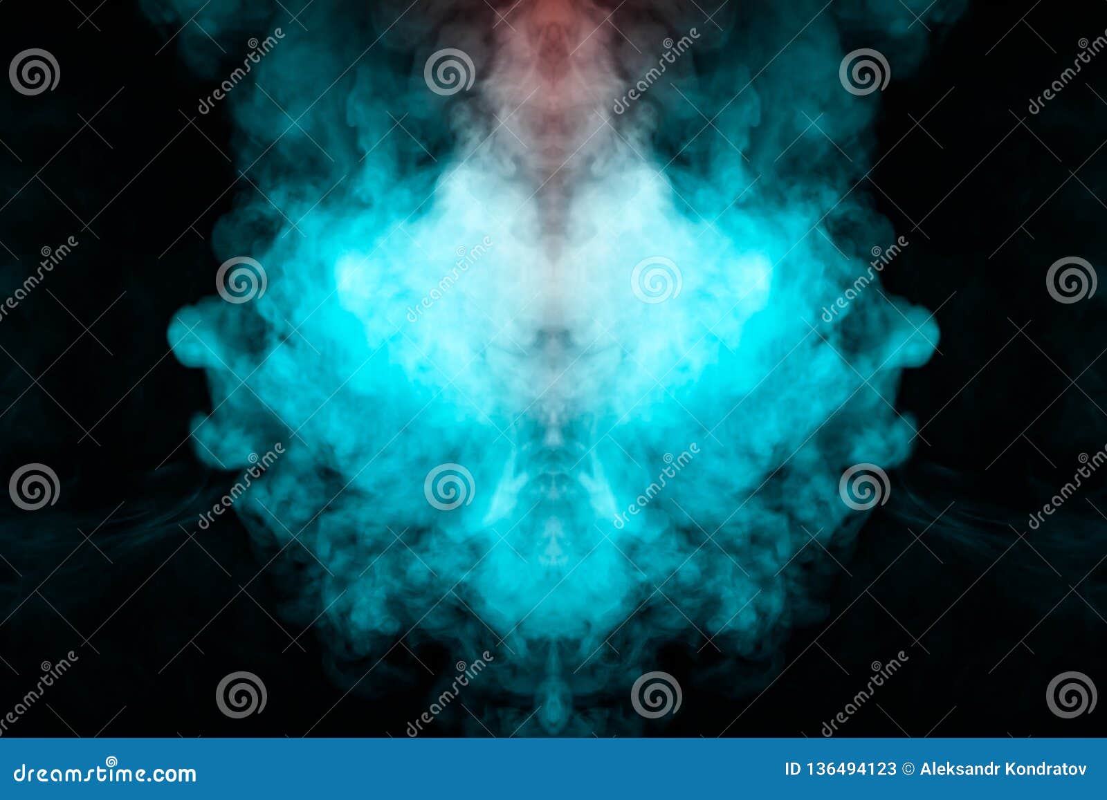 Abstract Pattern of Colored Smoke Backlit Blue and Turquoise in the ...