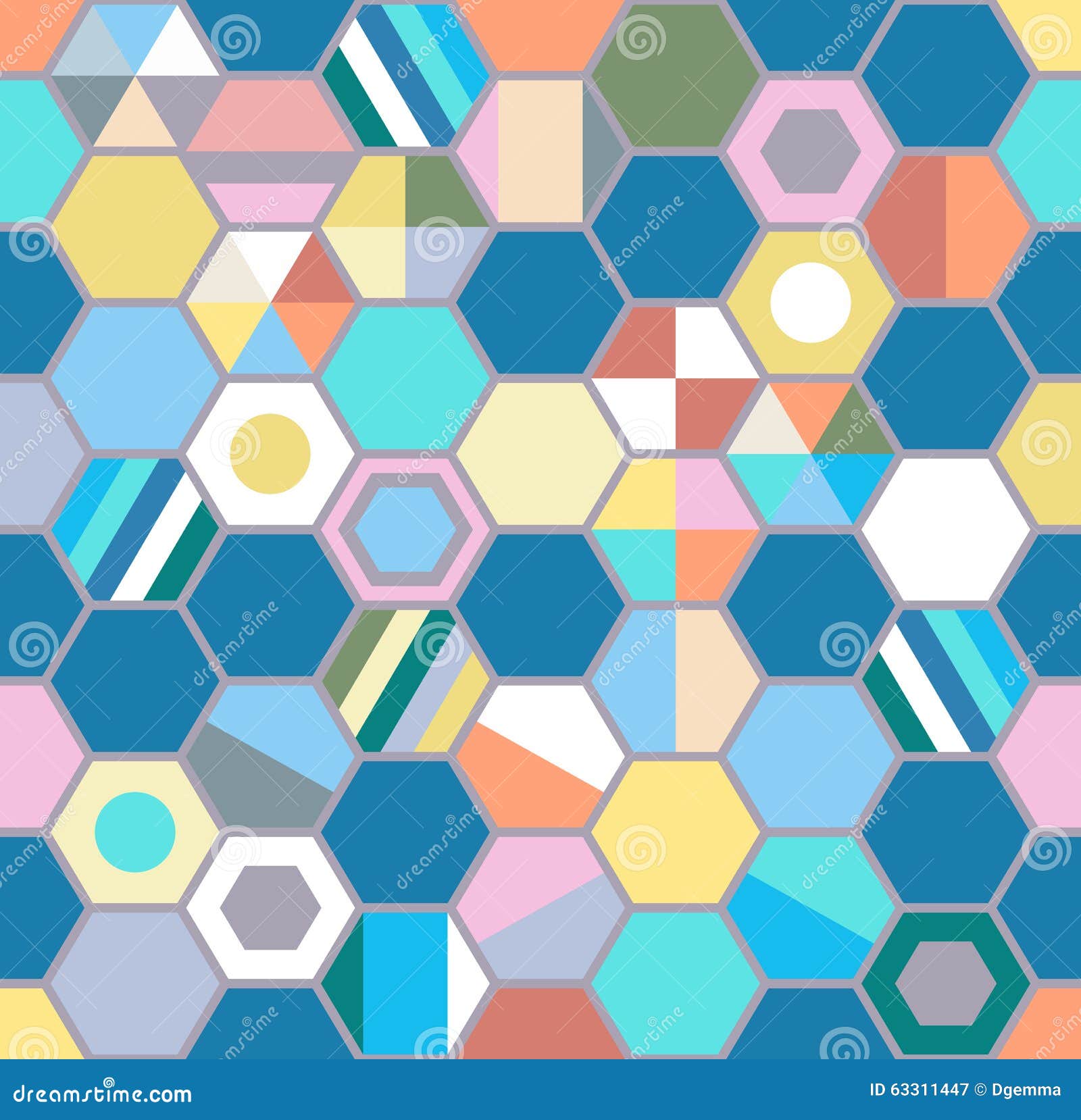 Abstract Pattern with Colorful Geometric Shapes Stock Vector ...