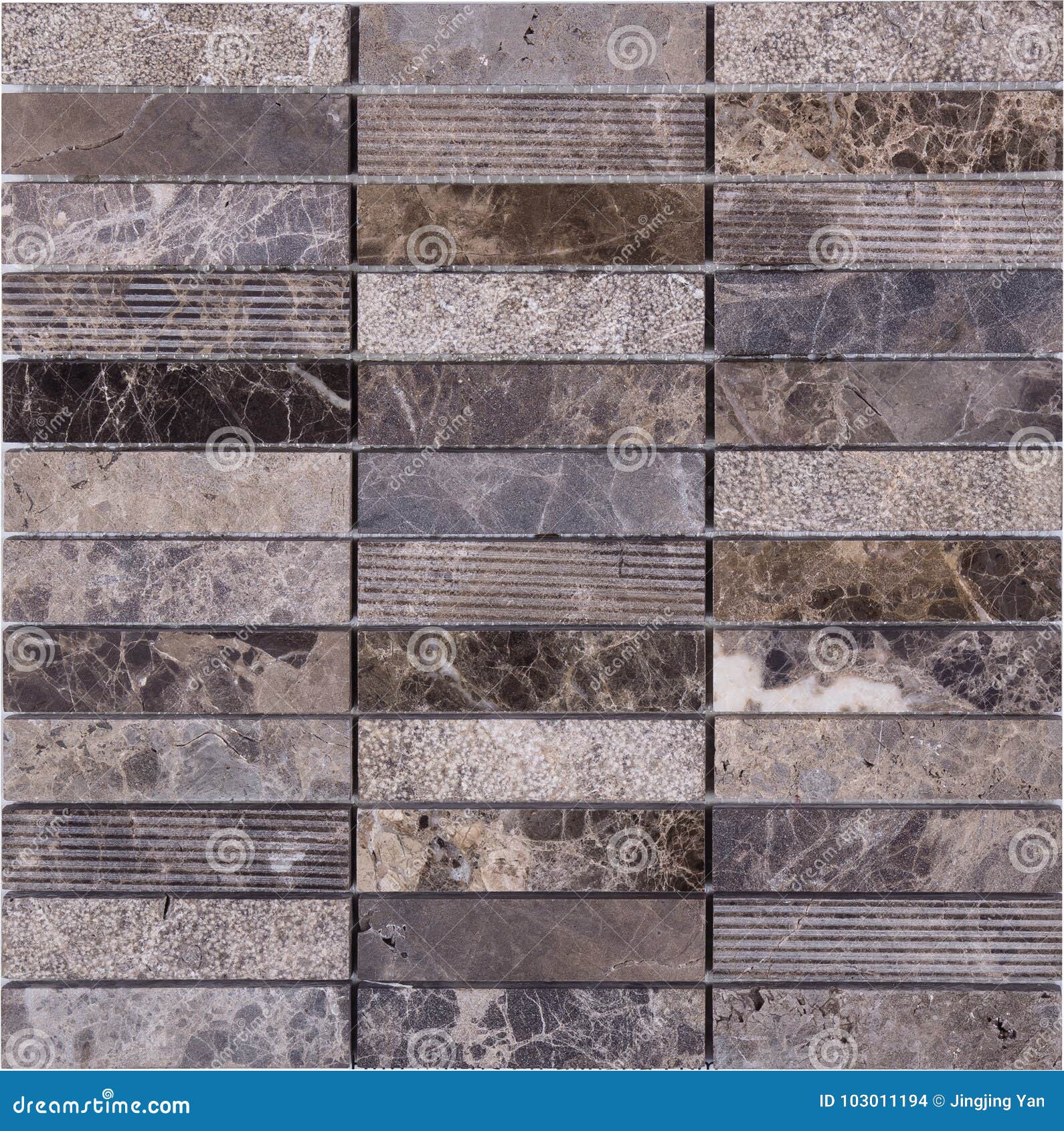 Seamless Brown Retro Style Rectangle Marble Mosaic Pattern Stock Photo ...