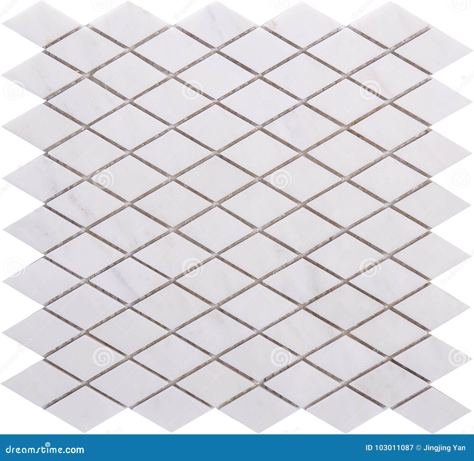 Seamless White Diamond Shaped Marble Mosaic Pattern Stock Image - Image ...