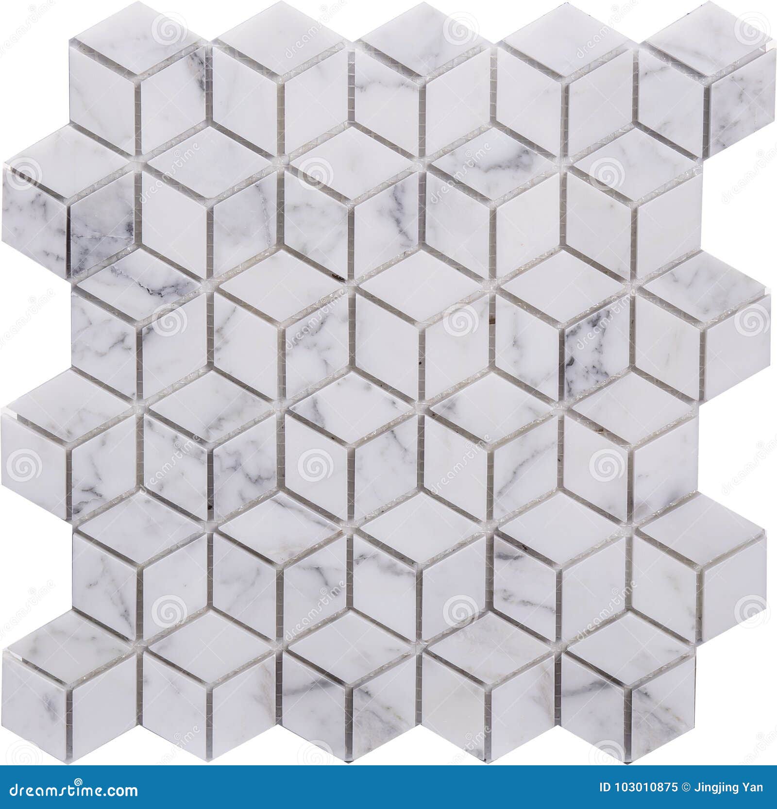Seamless White Diamond-shaped Marble Mosaic Pattern Stock Image - Image ...