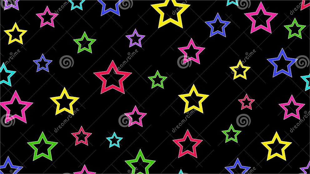 Abstract Pattern Colorful Star Repeat on Black Background Stock Vector ...