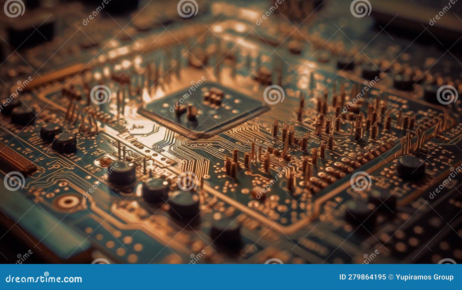 Abstract Pattern Of Computer Circuit Board Shows Technological