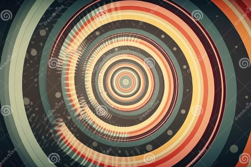 Abstract Pattern of Concentric Circles, Rotating Around Center Stock ...