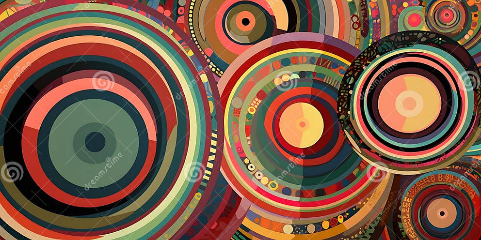 An Abstract Pattern of Concentric Circles Two Generative AI Stock ...