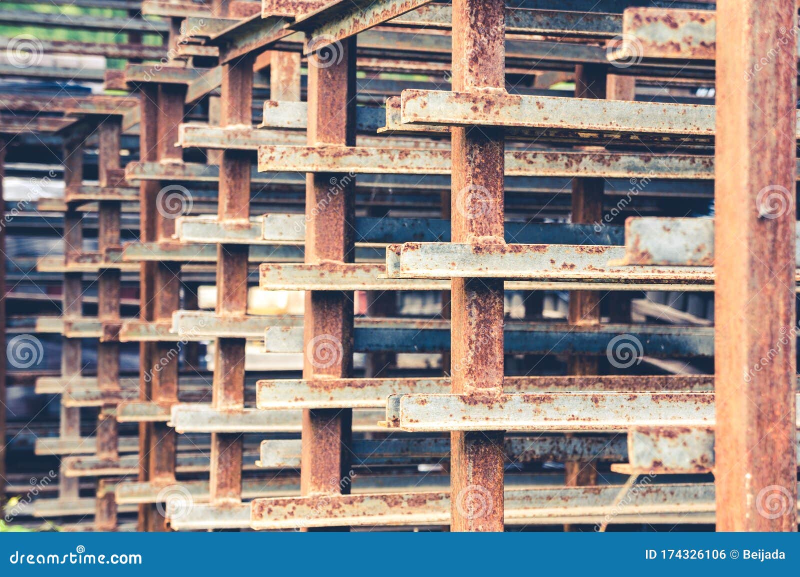 Abstract Pattern of Corroded Metal Angled Bars Stock Photo - Image of ...