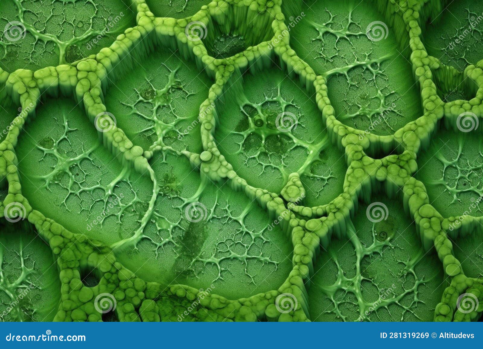 Abstract Pattern Created by Microscopic Algae Bloom Stock Illustration ...