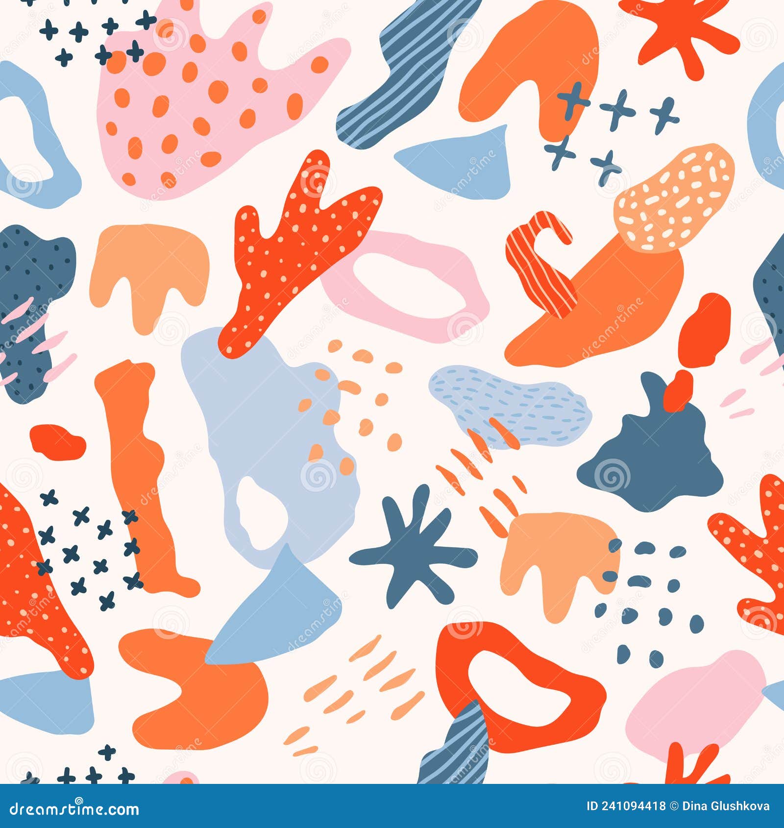 Abstract Pattern with Creative Elements. Smooth Shapes Vector ...
