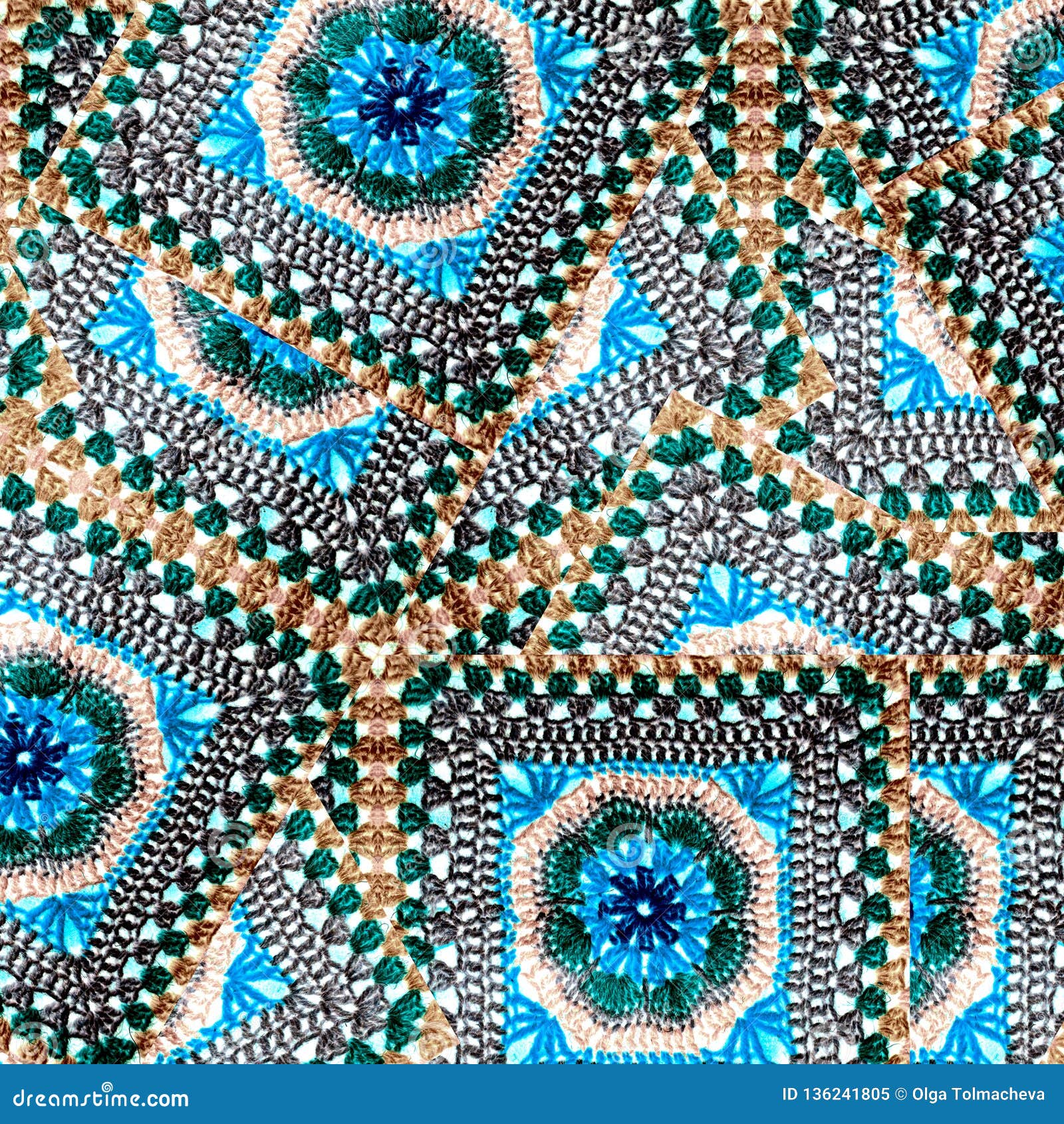 Abstract Pattern of Crochet Squares Stock Image - Image of squares ...