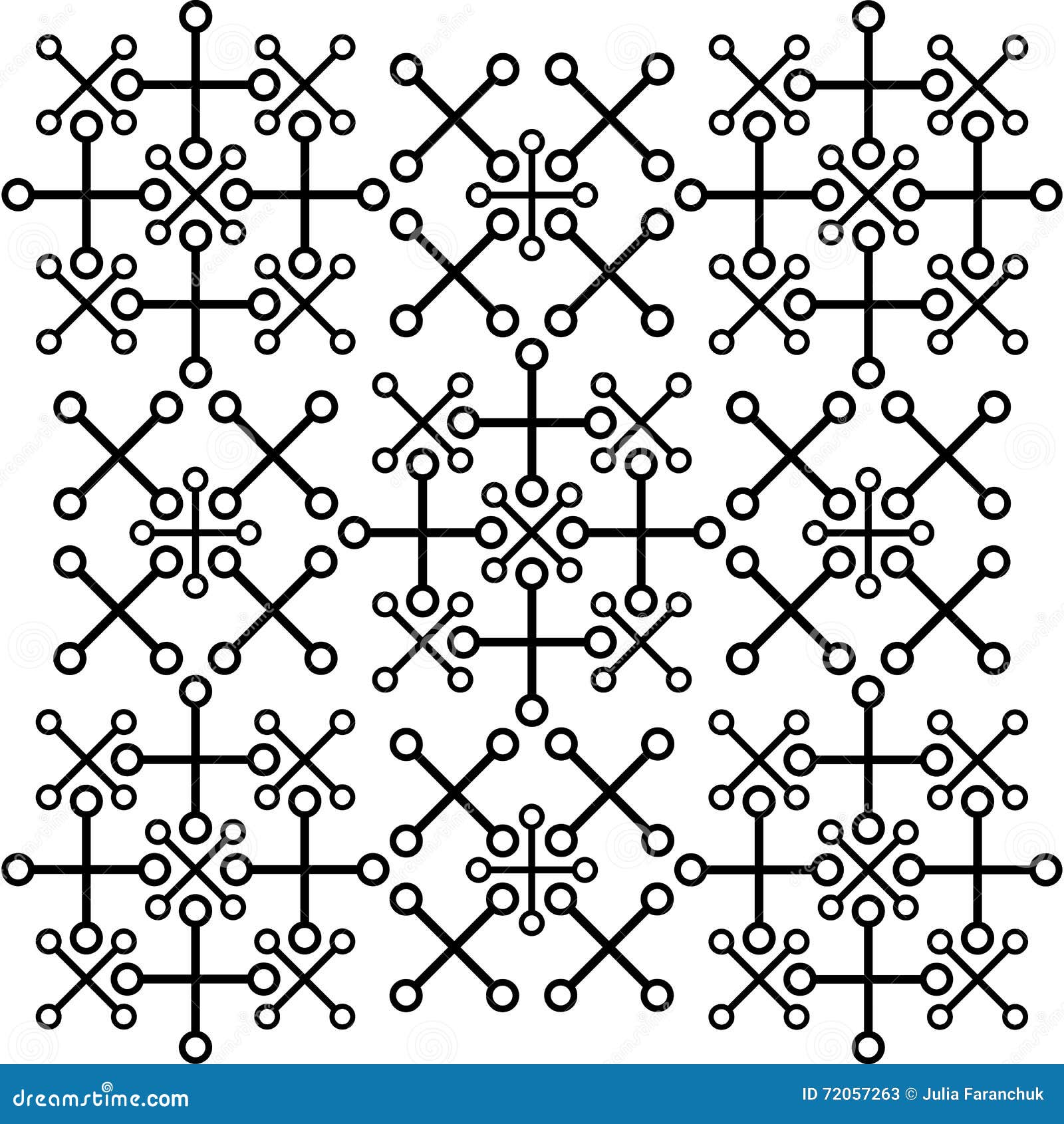 Abstract Pattern of Cross and Circles Stock Illustration - Illustration ...