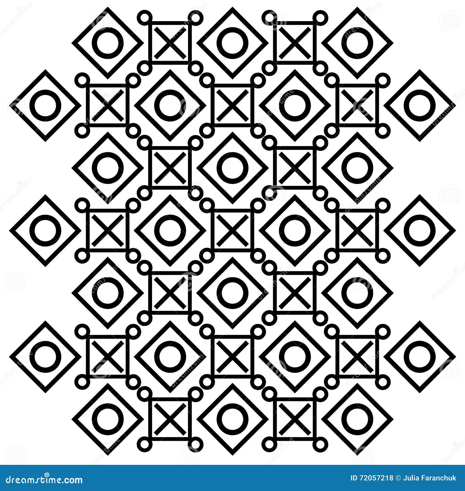 Abstract Pattern of Cross, Squares and Circles Stock Illustration ...