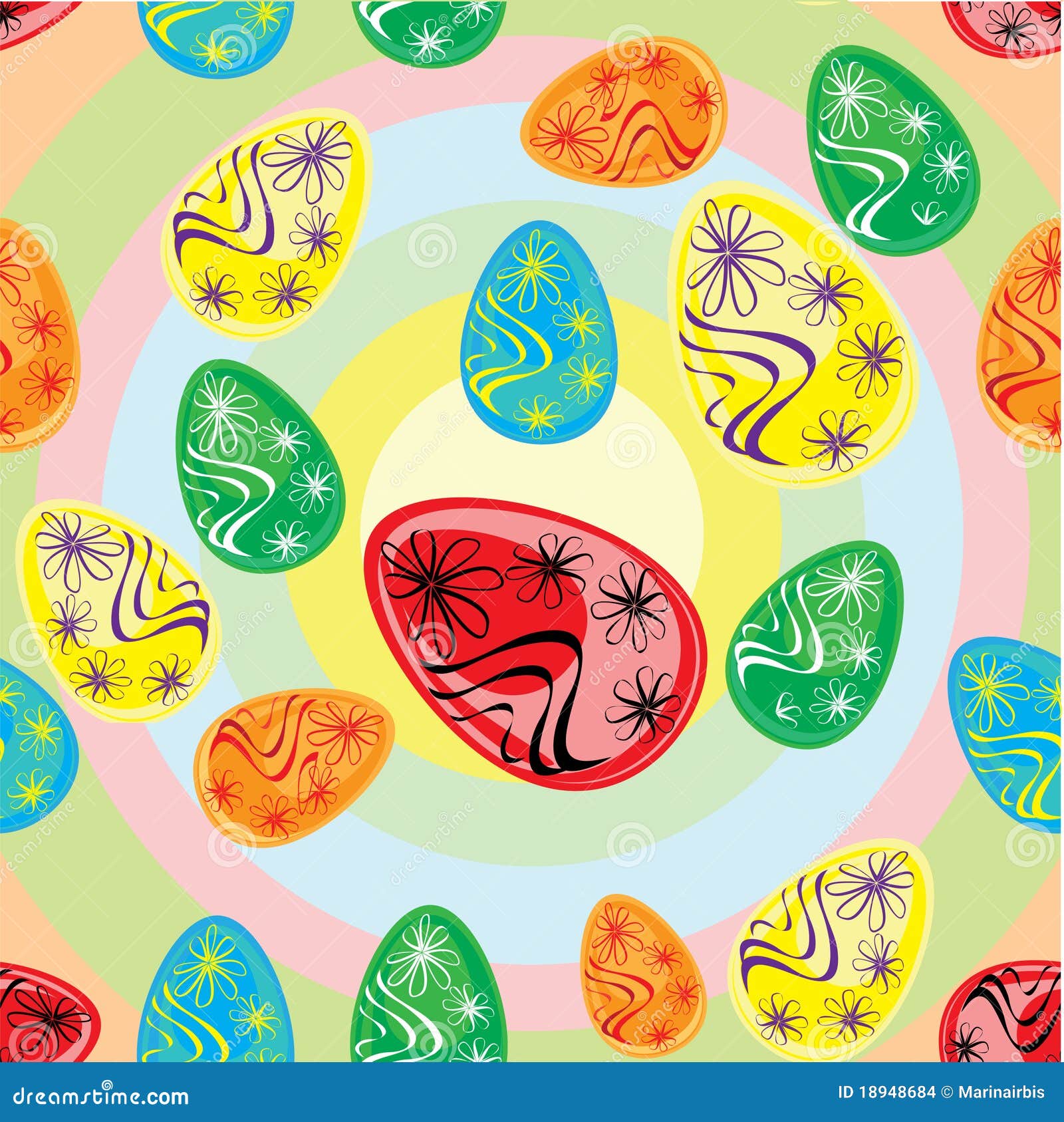 Abstract Pattern with Easter Eggs Stock Vector - Illustration of ...