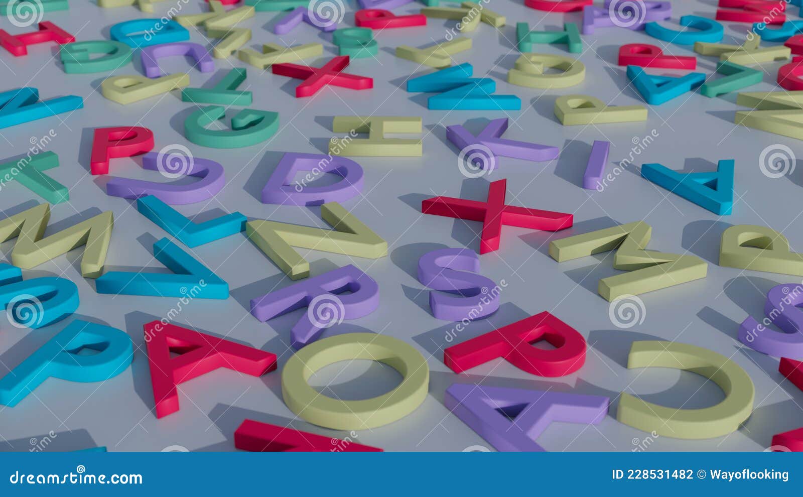 Abstract Pattern Education Background. Multicolored English Alphabets ...