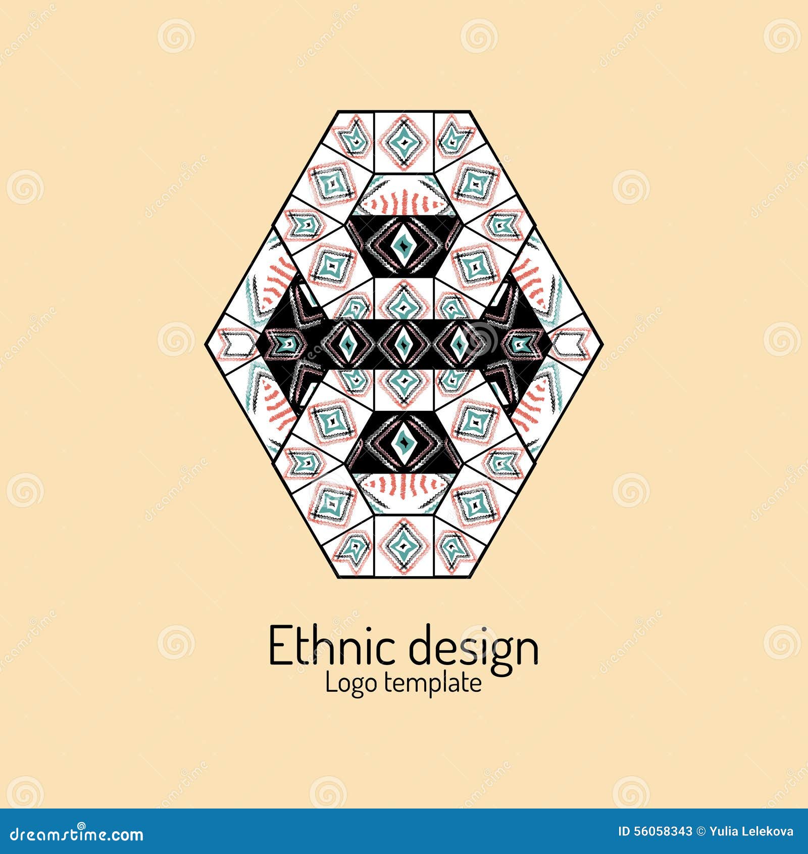 Abstract Pattern in Ethnic Style. Logo Template Stock Vector ...