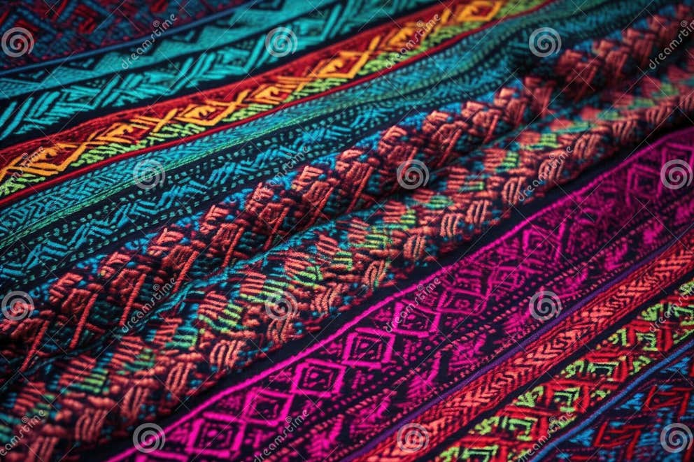 Abstract Pattern of Fabric Texture, in Vibrant Colors and Patterns ...