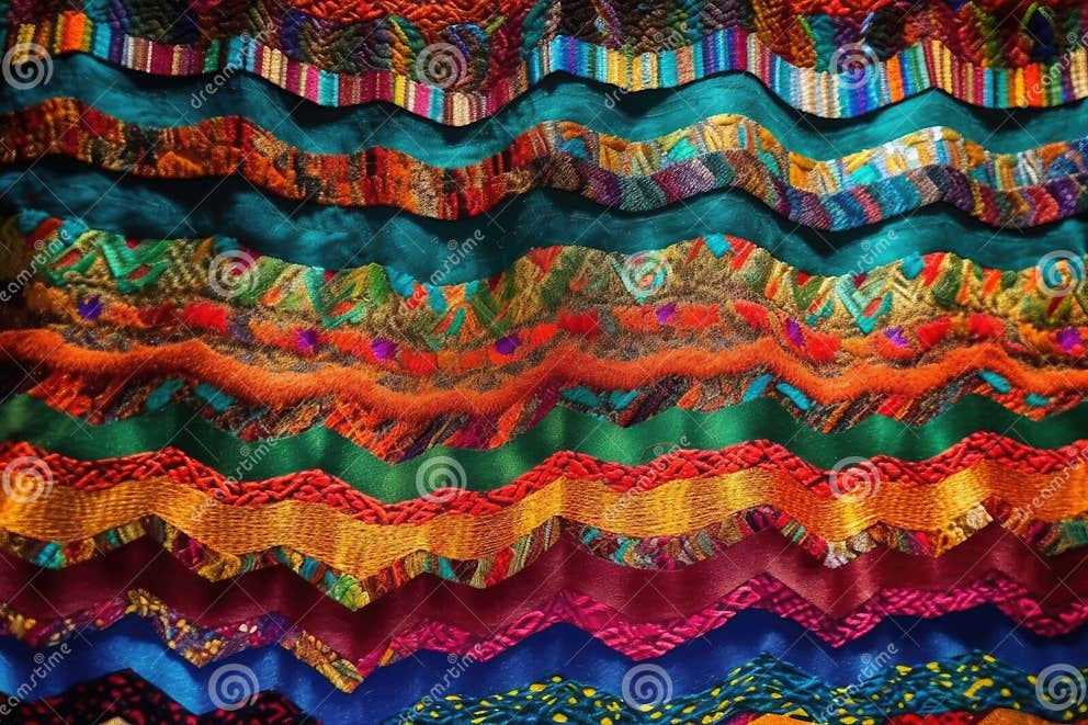 Abstract Pattern of Fabric Texture, in Vibrant Colors and Patterns ...