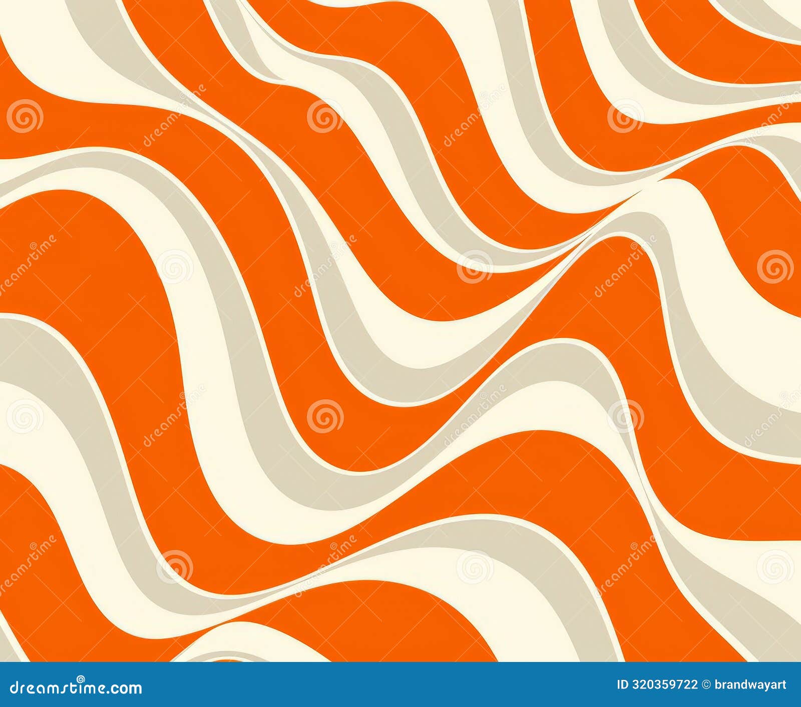 Orange and White Pattern with Wavy Lines Stock Illustration ...