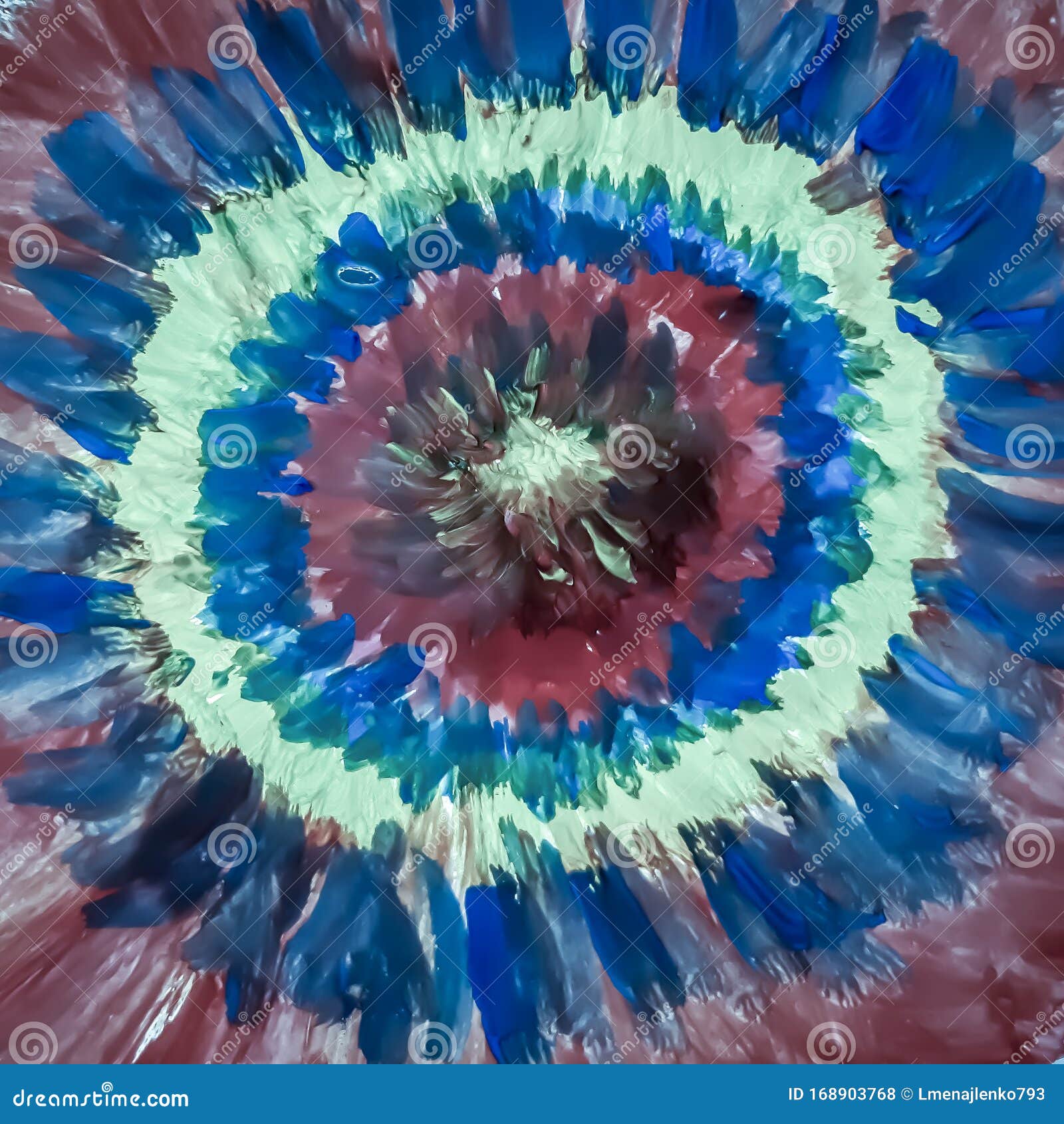 Abstract Pattern in the Form of Multi-colored Flowers. Hand-drawn ...