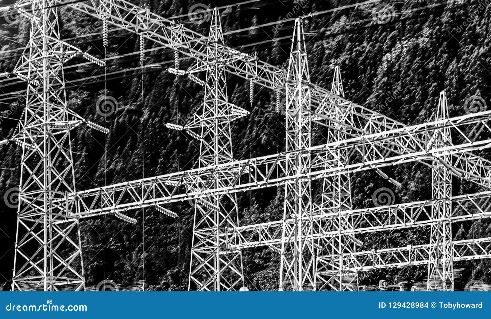 Abstract Pattern Formed by Electricity Pylons, Kanazawa, Japan Stock ...