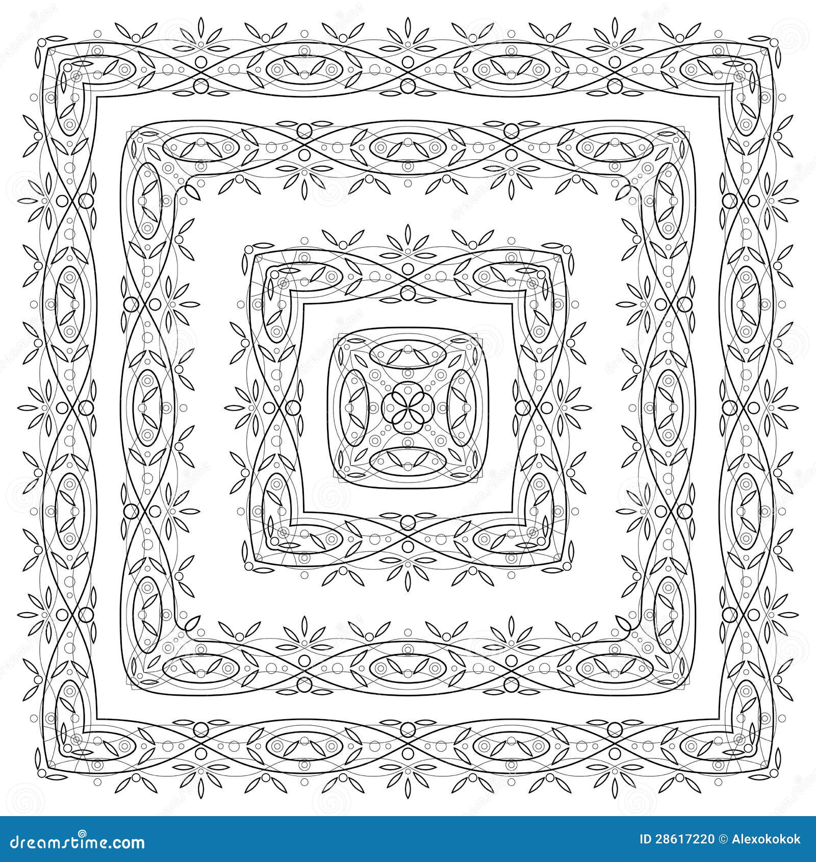 Abstract Pattern Frame, Contour Stock Vector - Illustration of ...