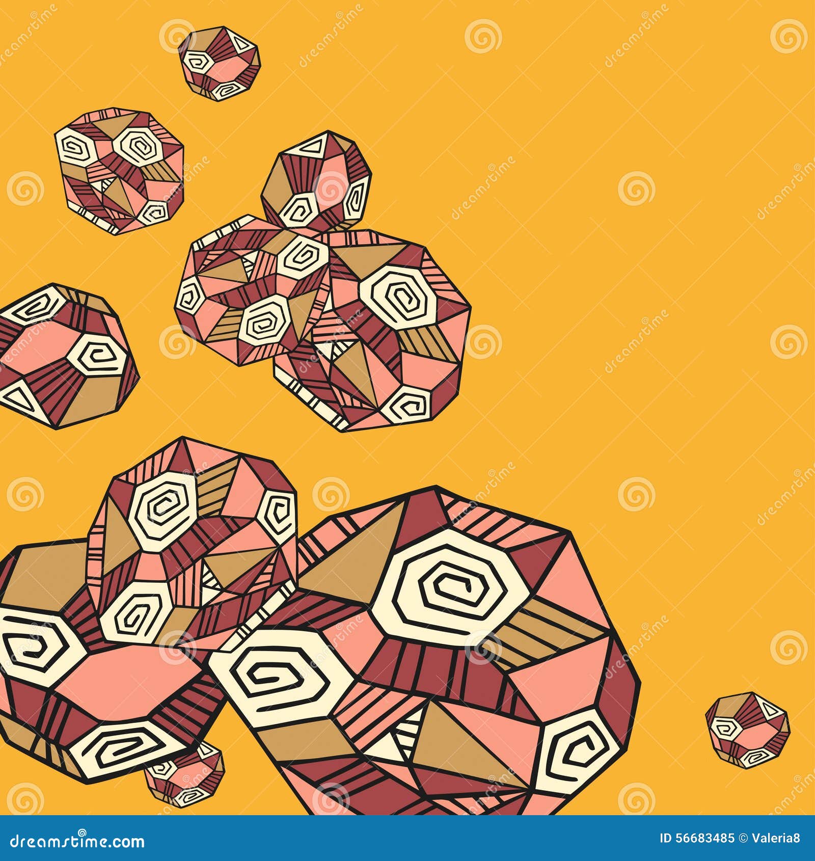Abstract Pattern with Freehand Drawing Polygons.Â Stock Vector ...