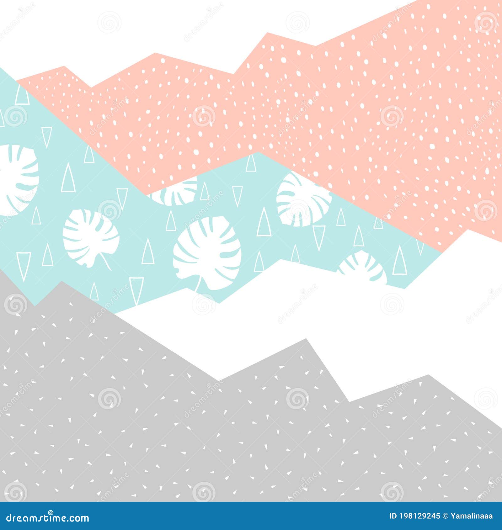 Abstract Pattern with Geometric Shapes in Pastel. Vector Background ...