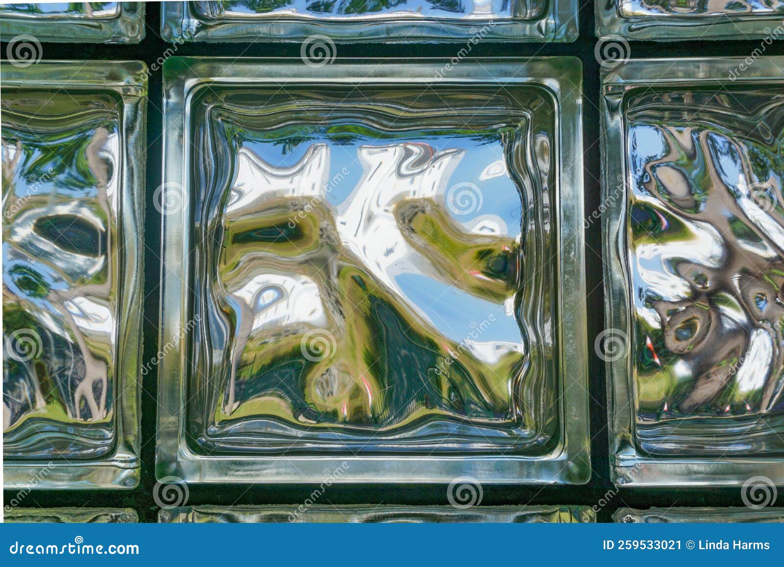 Abstract Pattern in a Glass Block Stock Image - Image of construction ...